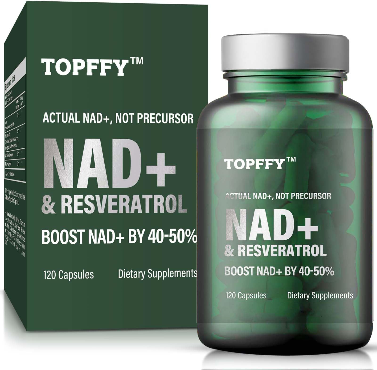 Amazon.com: Topffy NAD+ Supplement, NAD+&Resveratrol Supplement for Max ...