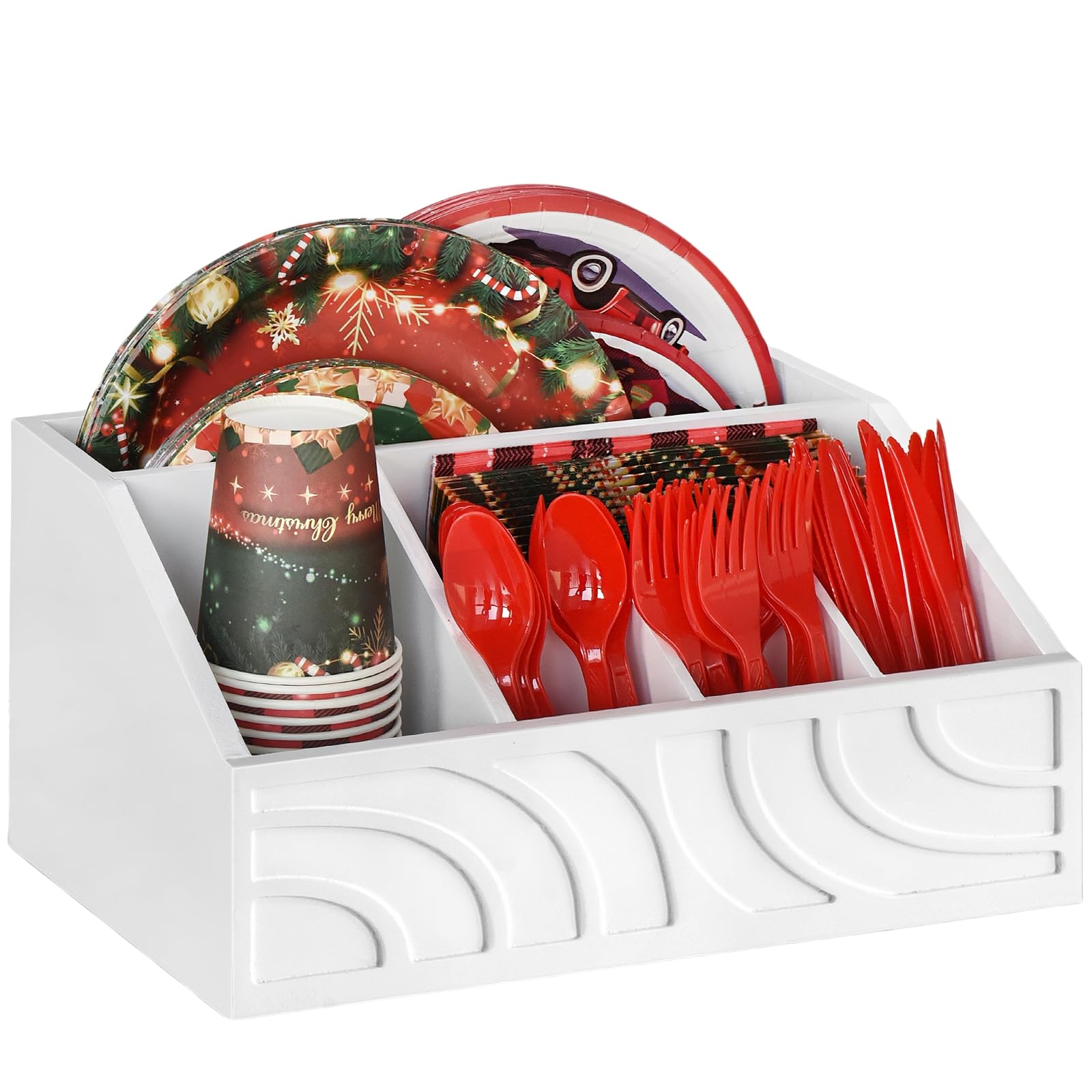 Amazon.com - Farmhouse Paper Plate Dispenser, Cutlery Flatware ...