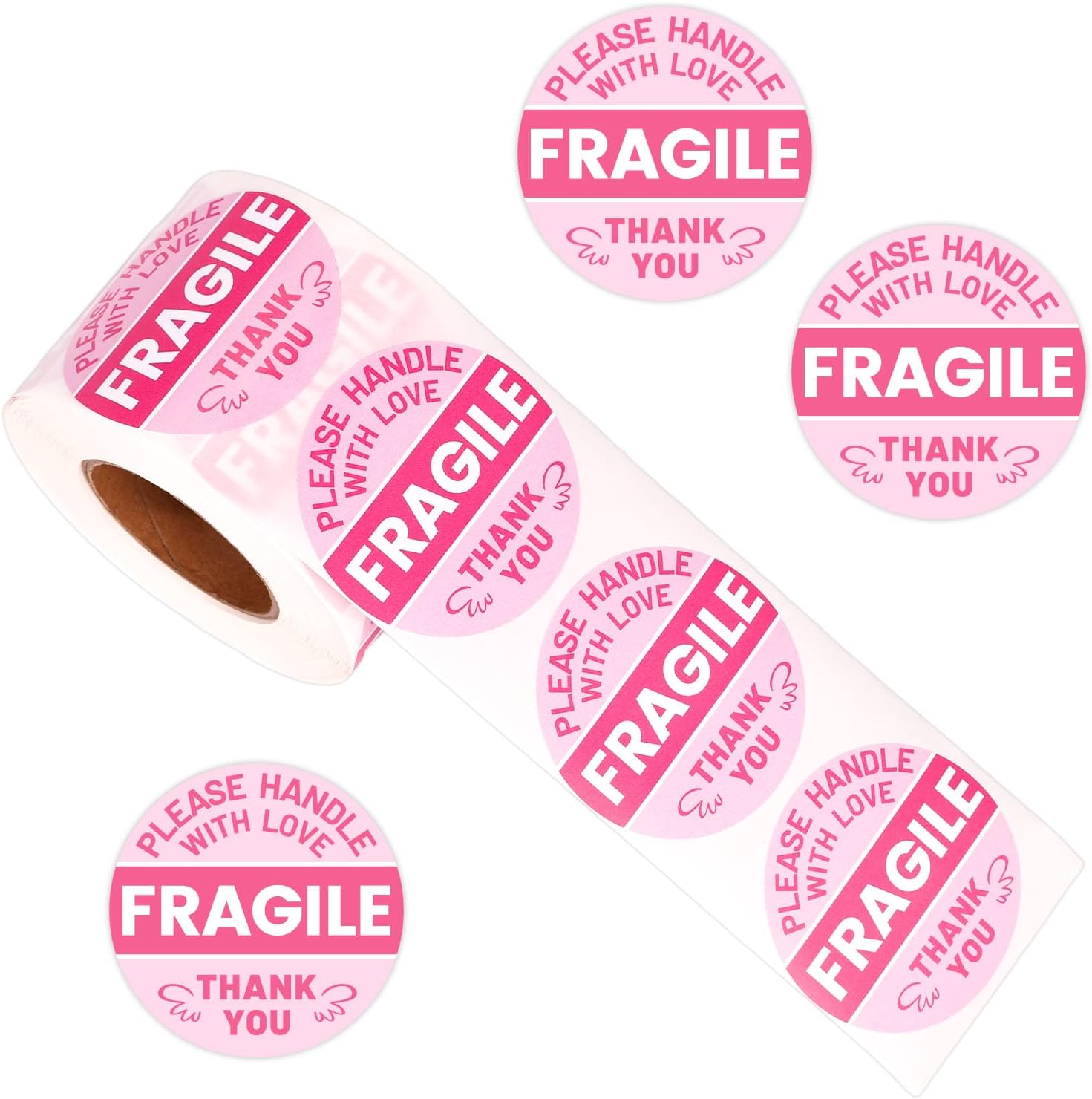 Amazon.com: 500pcs Fragile Stickers for Shipping, 2 Inch Round Handle ...