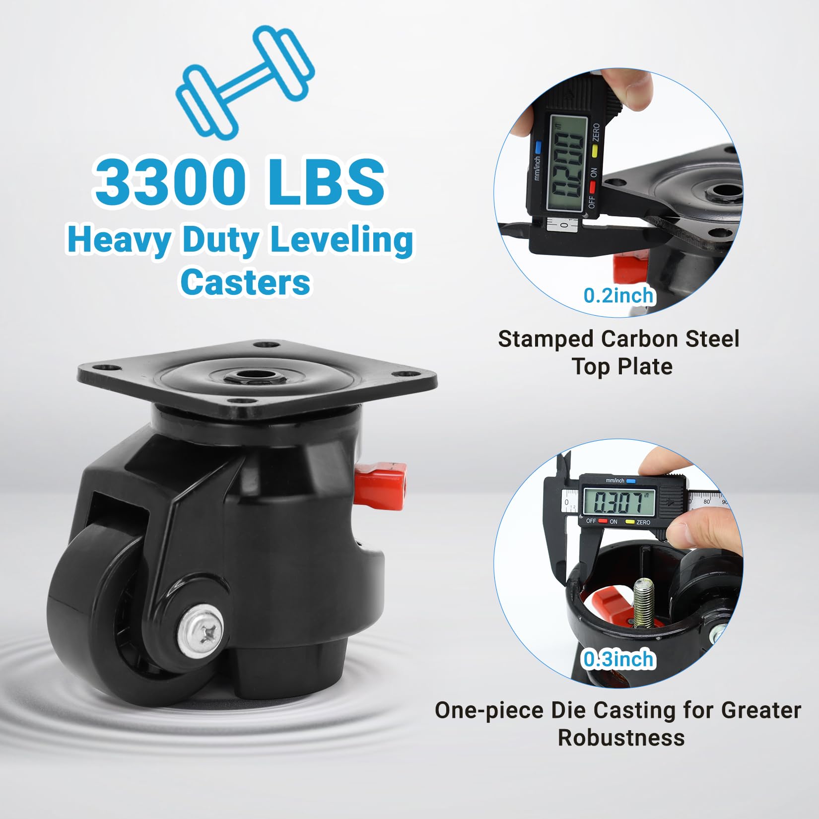 Snapklik.com : Nefish Leveling Casters Set Of 4 Heavy Duty 80F ...