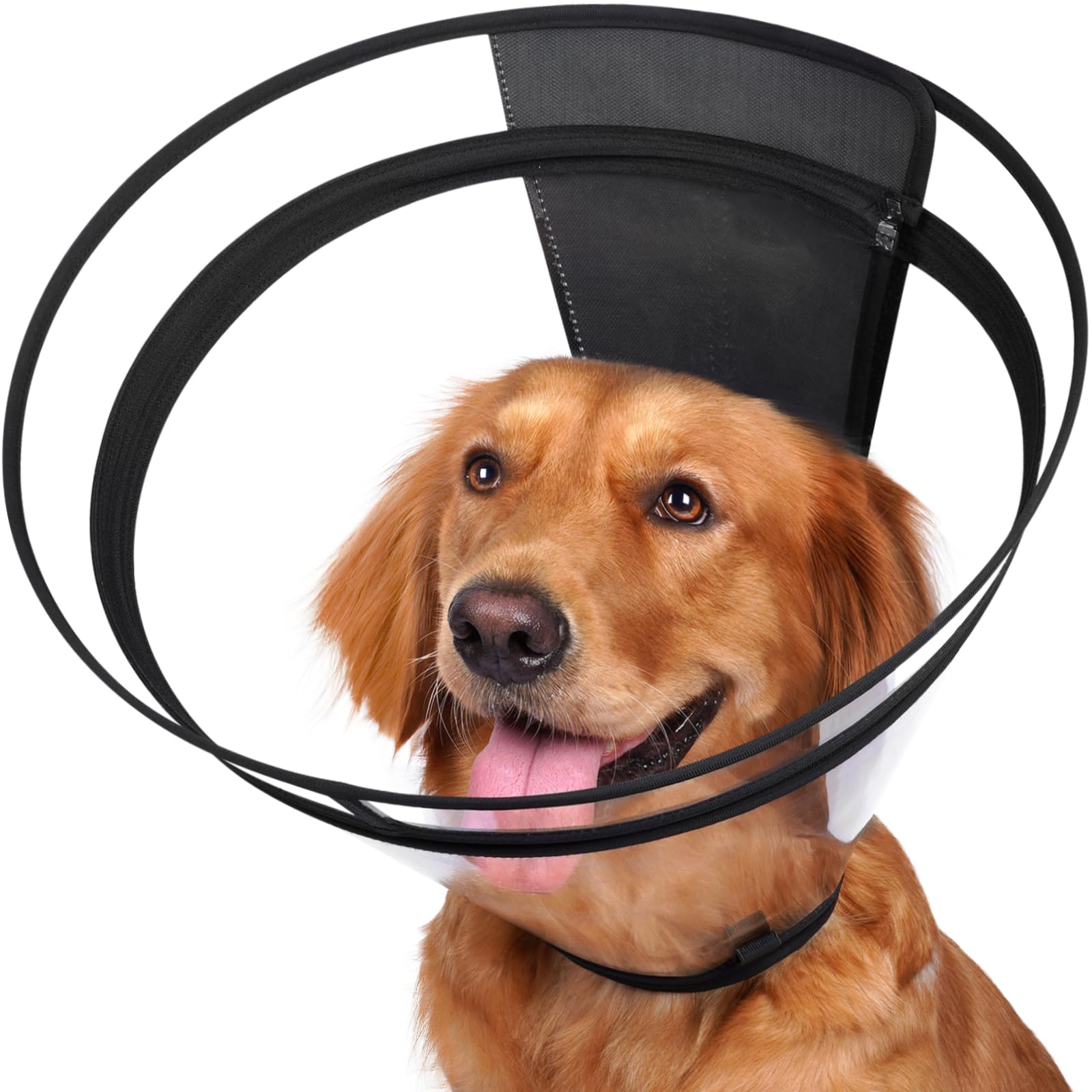 Amazon.com : Didopet Dog Cone, Transparent Recovery Collar for Large ...