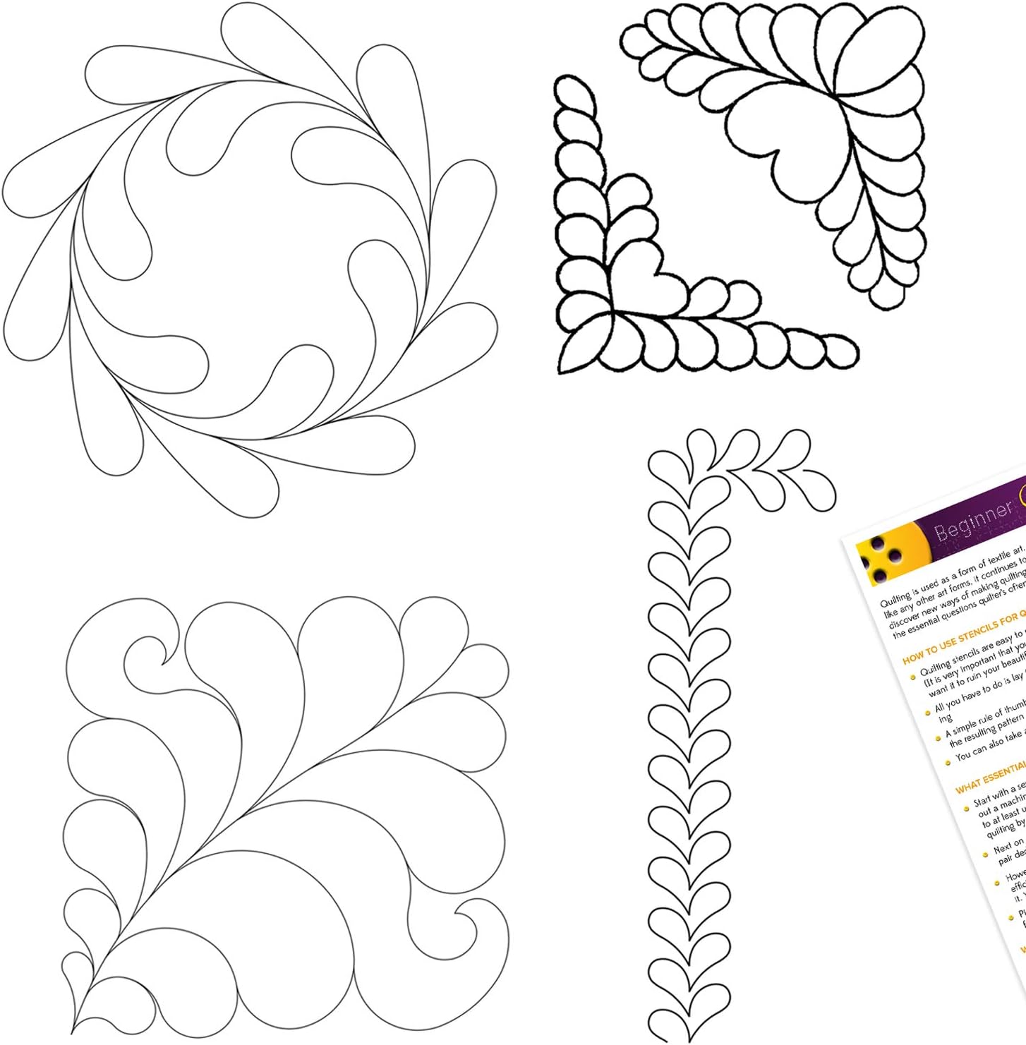 Amazon.com: Quilting Stencils for Machine and Hand Quilting - 4 Quilt ...