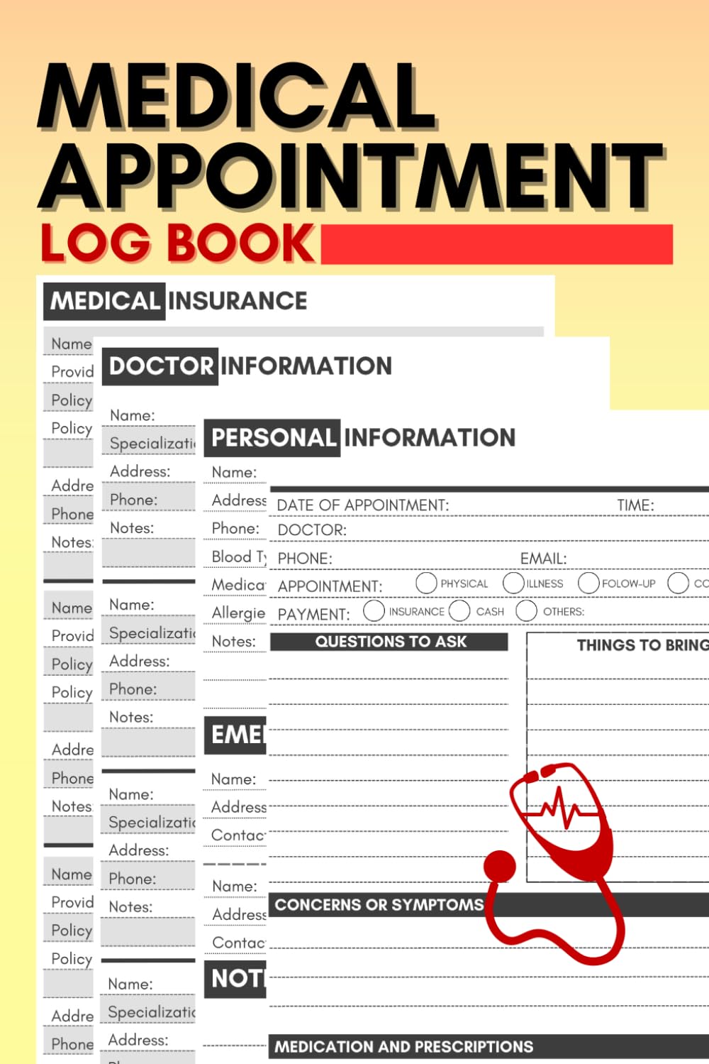 Medical Appointment Log Book: Cute Record book Gift for Any Patient to ...