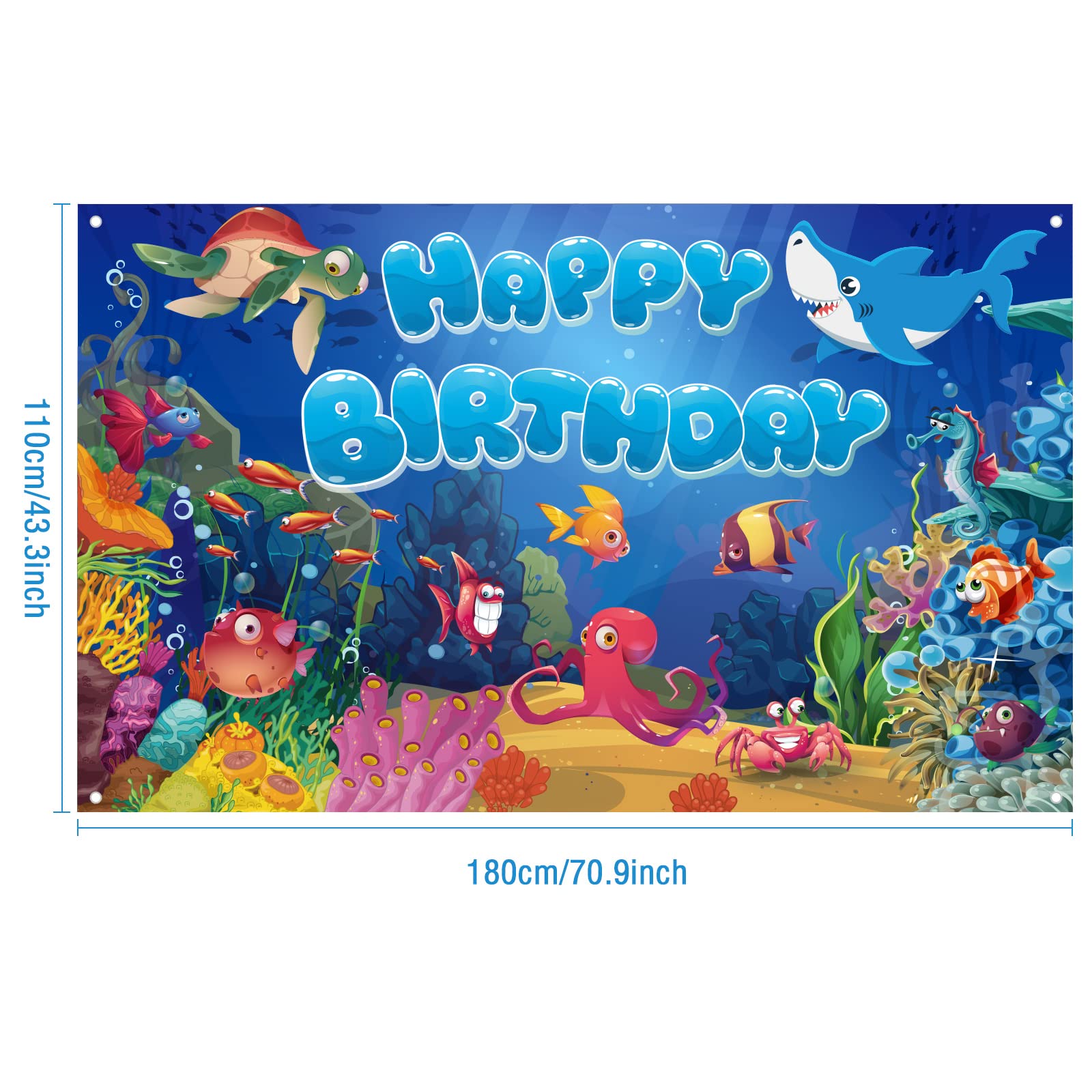 Ocean Theme Birthday Party Decorations Ocean Animals Backdrop ...