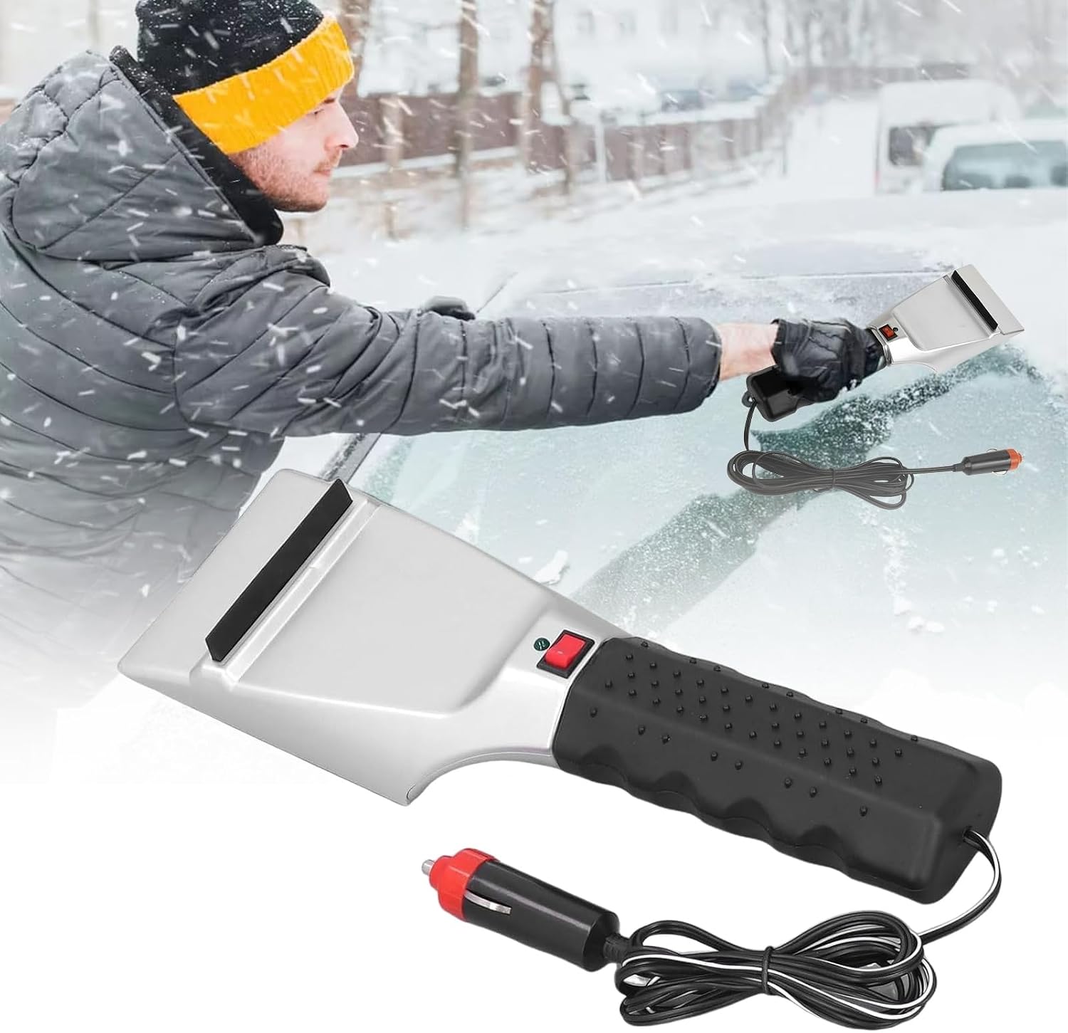 Eznaobo Ice Scraper for Car Windscreen,12V Electric Windshield Ice ...