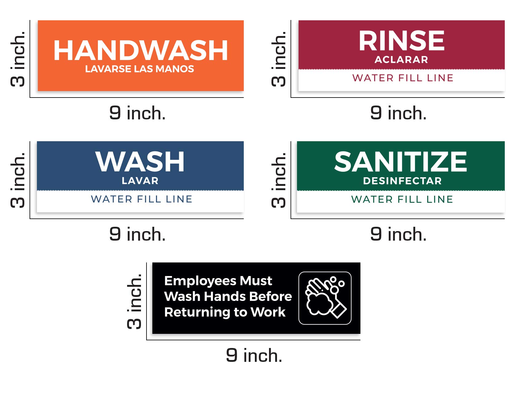 Buy Pixelverse Design - Wash Rinse Sanitize Handwash Stickers - Great ...
