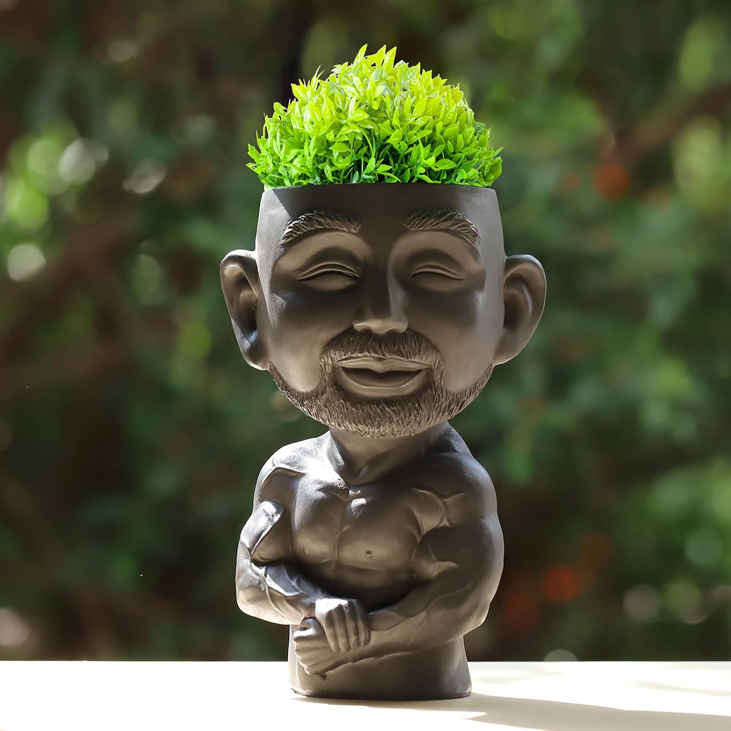 Amazon.com : PINPON Man Face Flower Pot Head Planter for Indoor Outdoor ...