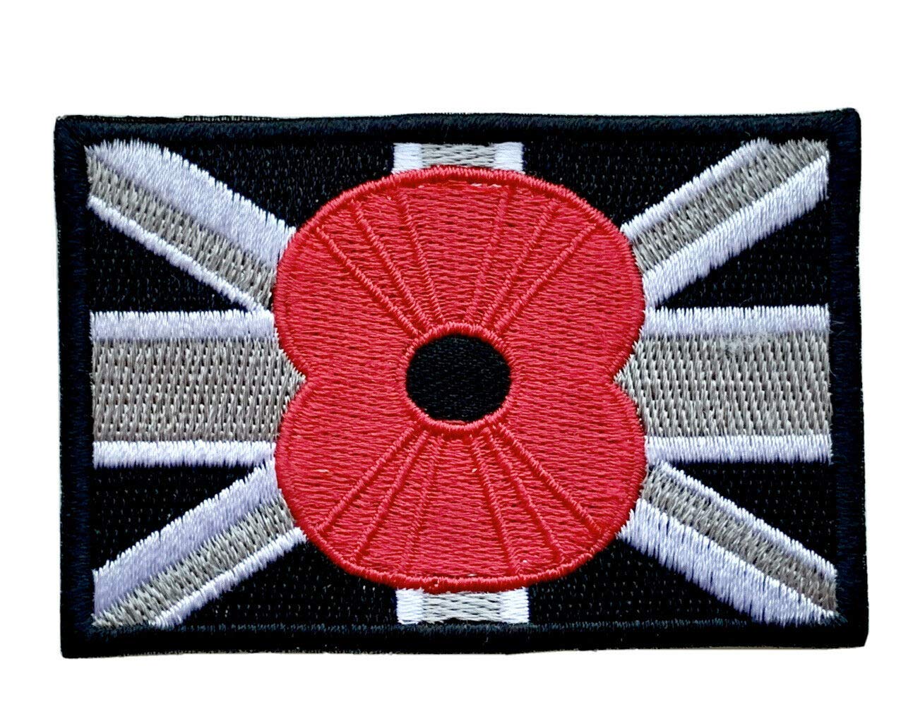 Union Jack Poppy Flag - Remembrance Day - Embroidered - Iron On Sew On ...