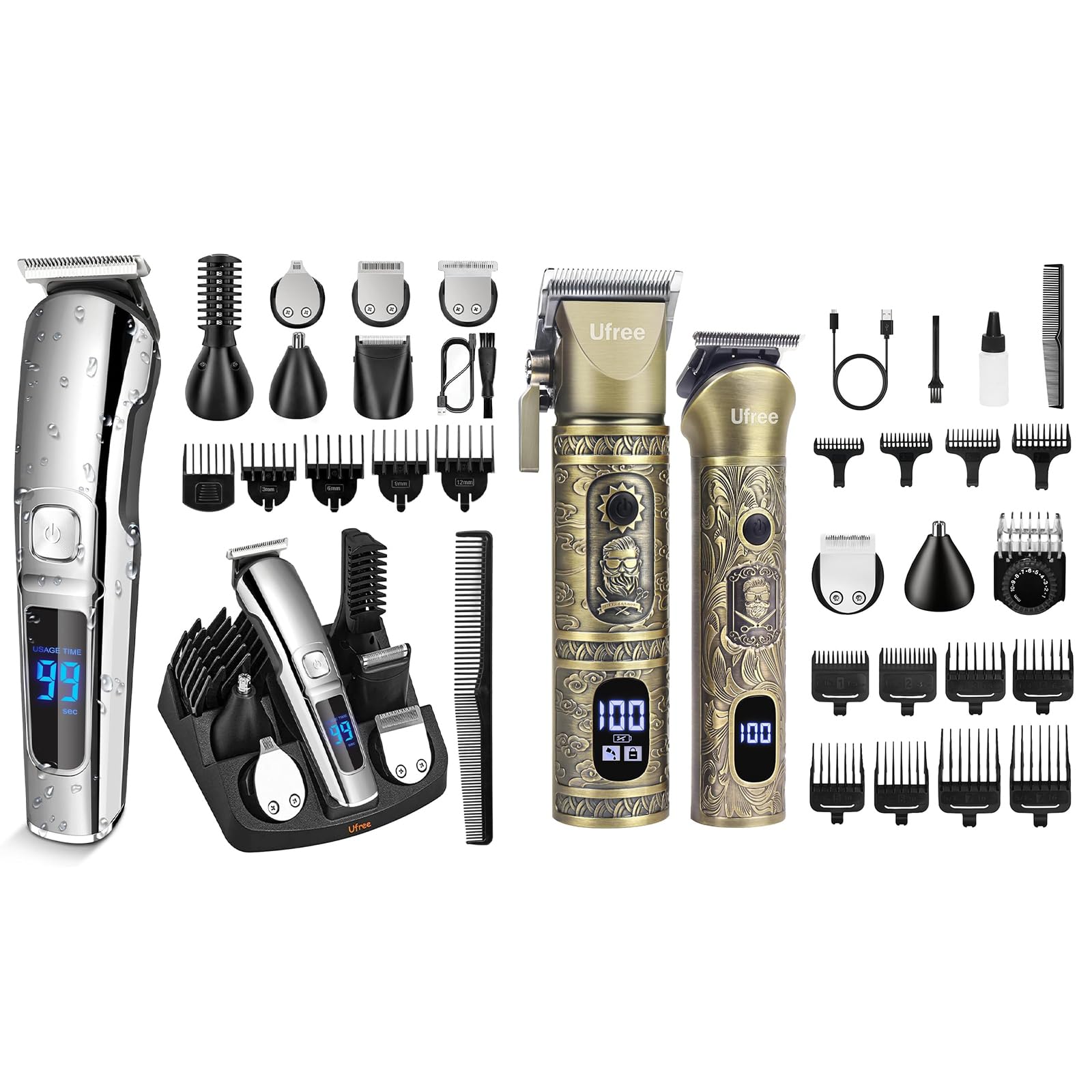 Amazon.com : Ufree Beard Trimmer for Men with Cordless Clippers and ...