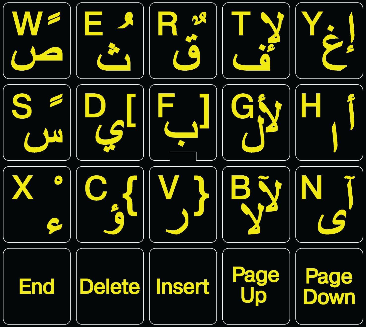 Amazon.com: Online-Welcome Arabic English US Fluorescent Keyboard ...