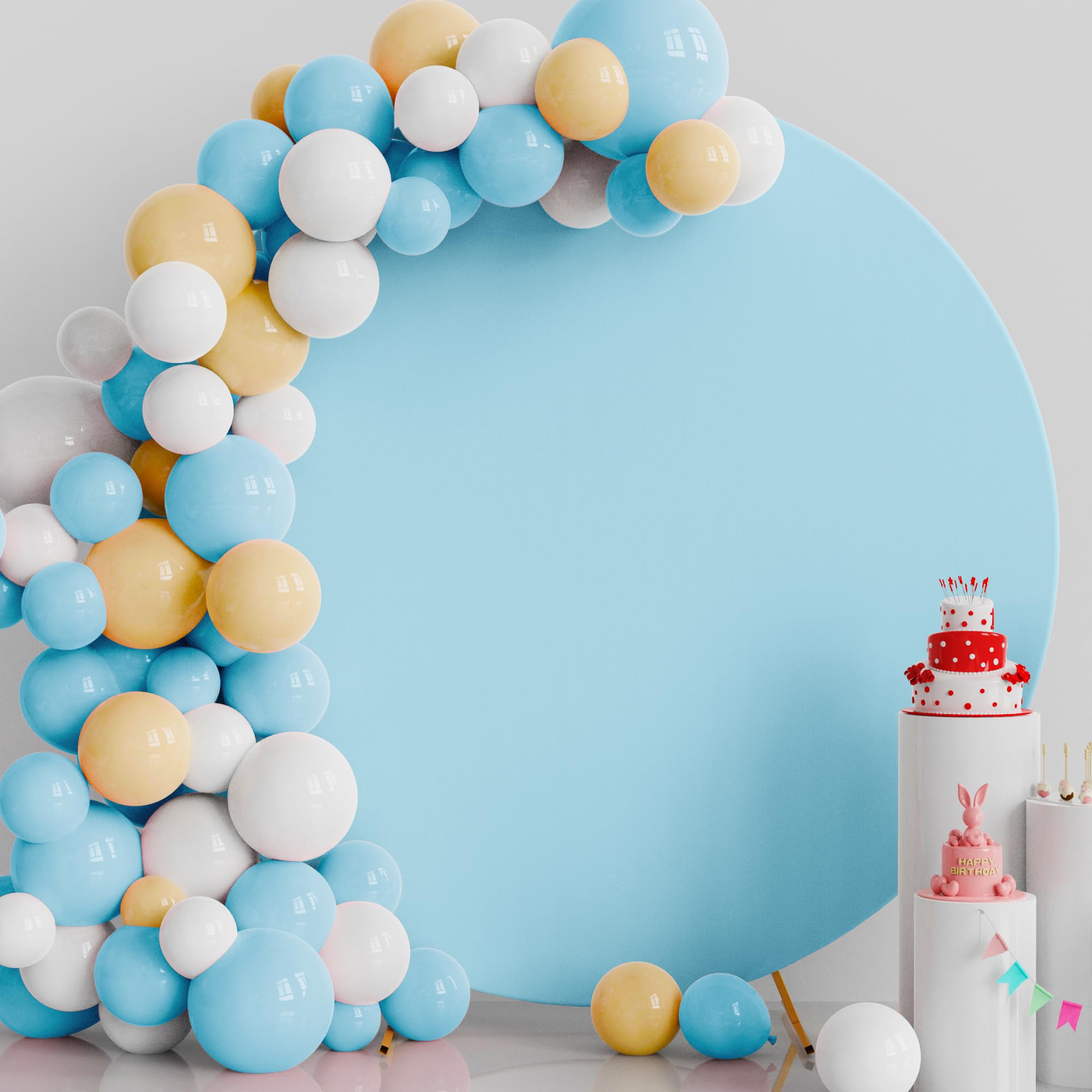 Amazon.com : Putros 7.2FT Round Arch Cover Dusty Blue Circle Arch Cover ...