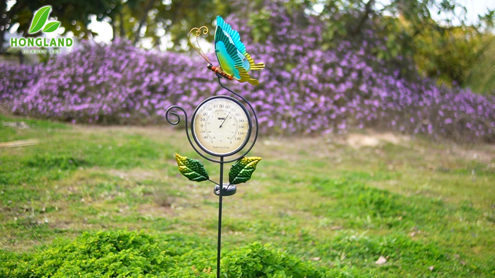 Solar Powered Lighted Outdoor Thermometer Outdoor And Backyard