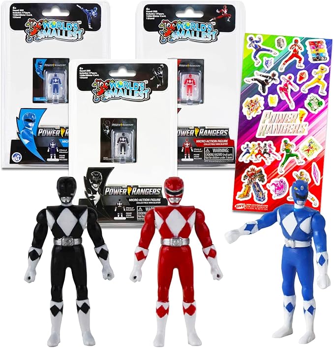 Amazon.com: World's Smallest Power Rangers Action Figures Set - Bundle ...