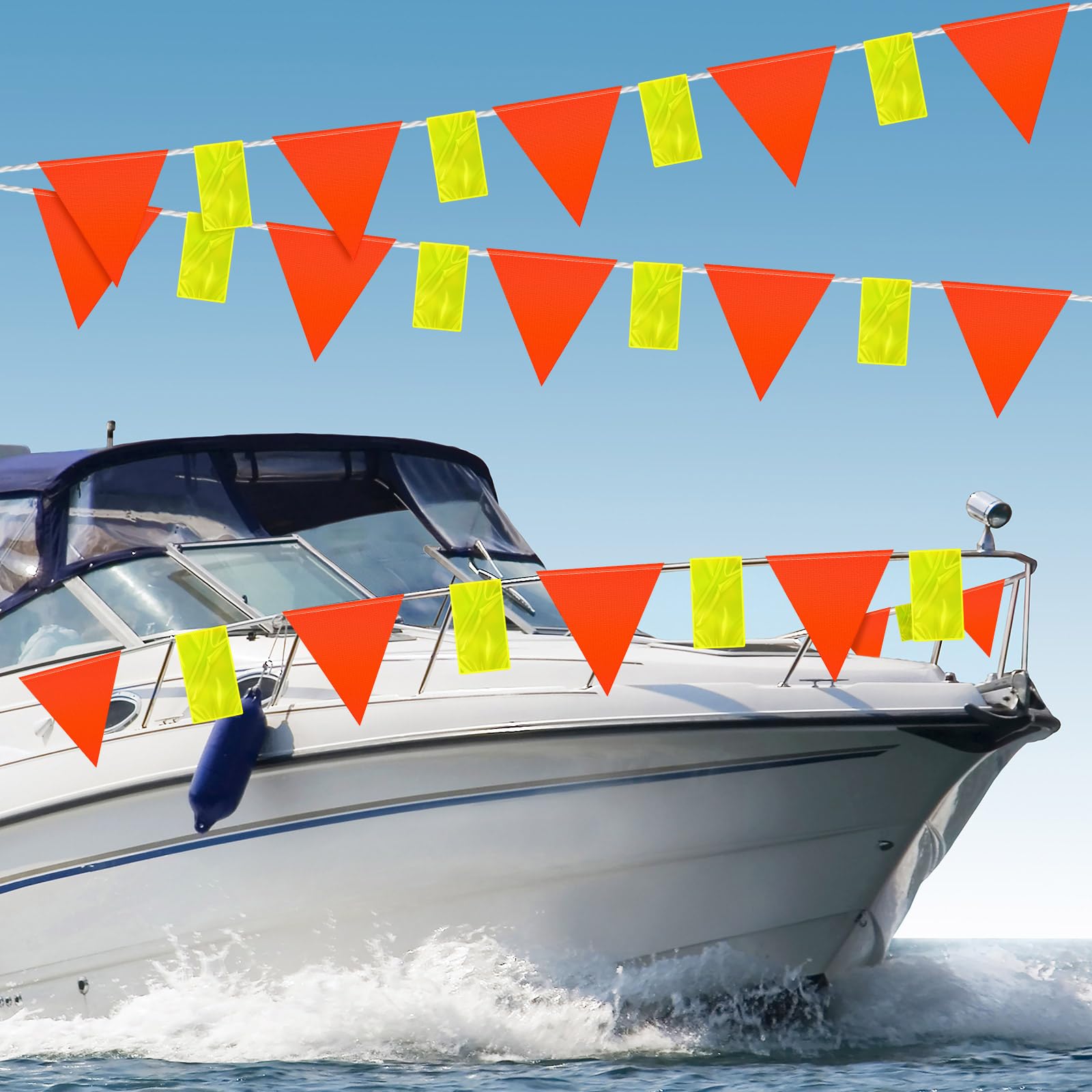 Snapklik.com : Preboun Perimeter Marking Flags 102 Ft/ 45 Pcs Caution ...