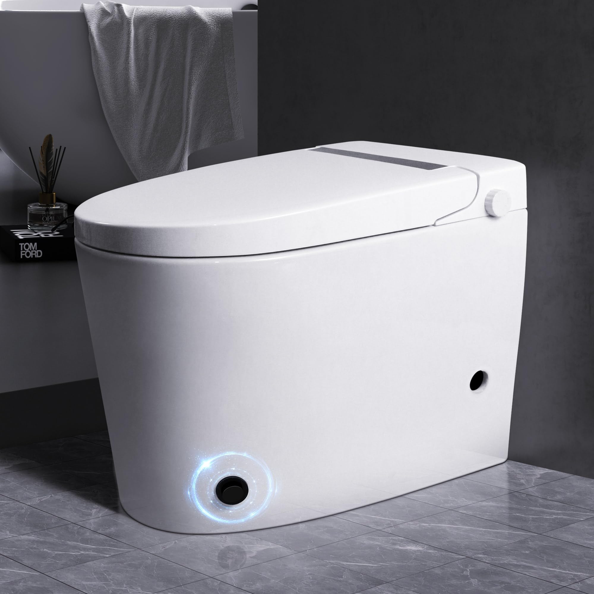 Non-Electric Smart Bidet Toilet - Foot Pedal Flush & Feminine/Posterior ...