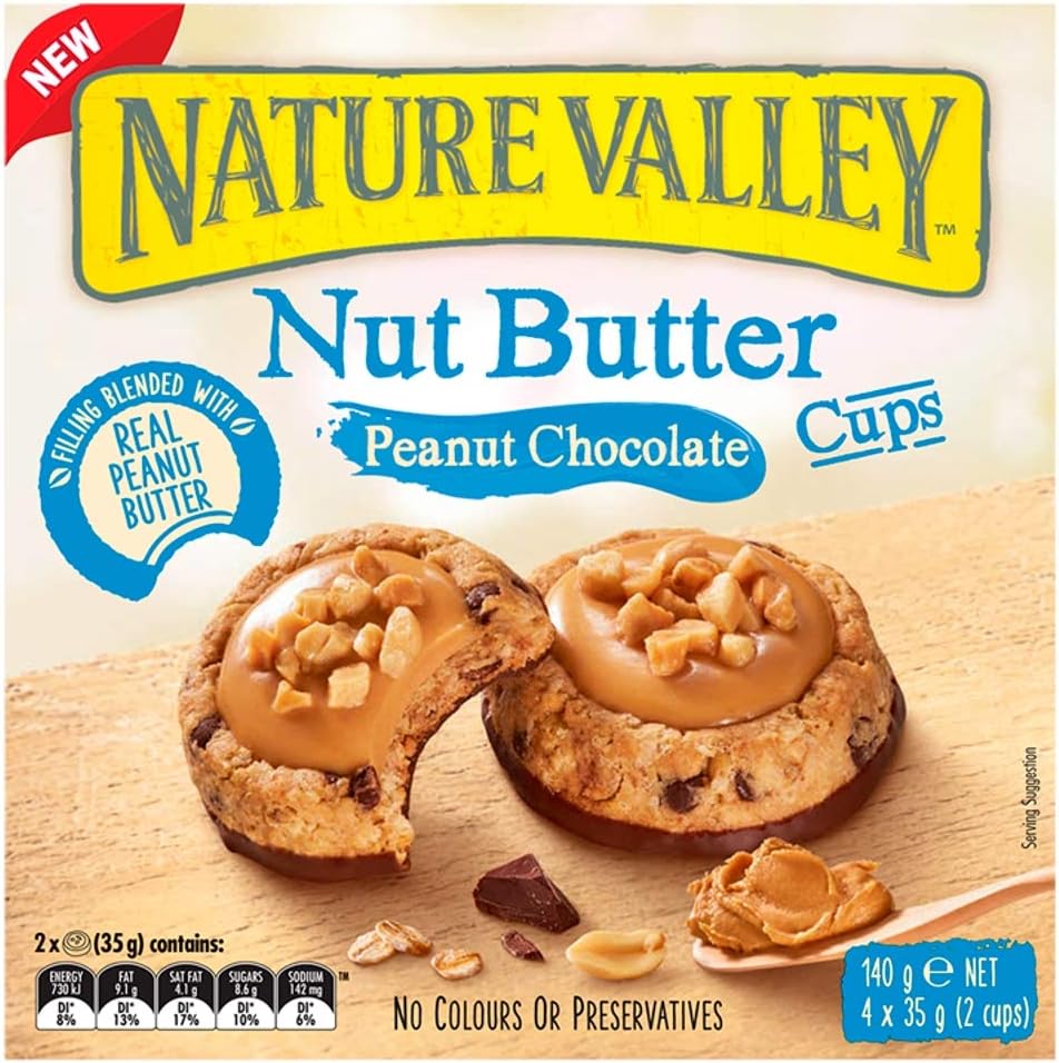 Nature Valley Nut Butter Cups Peanut & Chocolate Biscuits, 140g ...