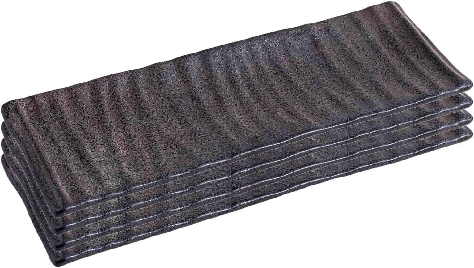 Amazon.com | DealbyBox Matte Black Ceramic Food Serving Platters (12 x ...