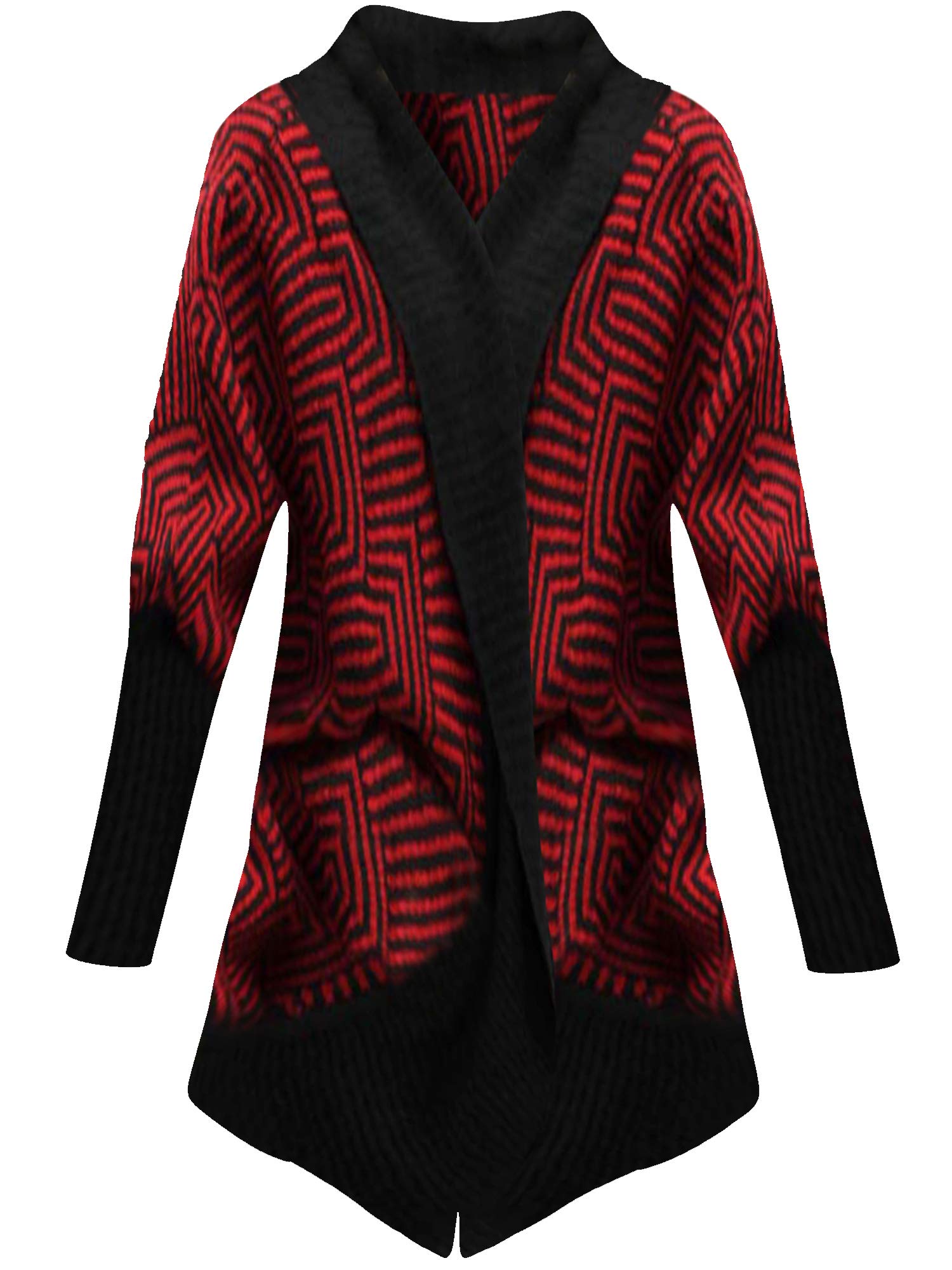 ABSTRACT PRINT OPEN FRONT CARDIGAN SWEATER | eBay
