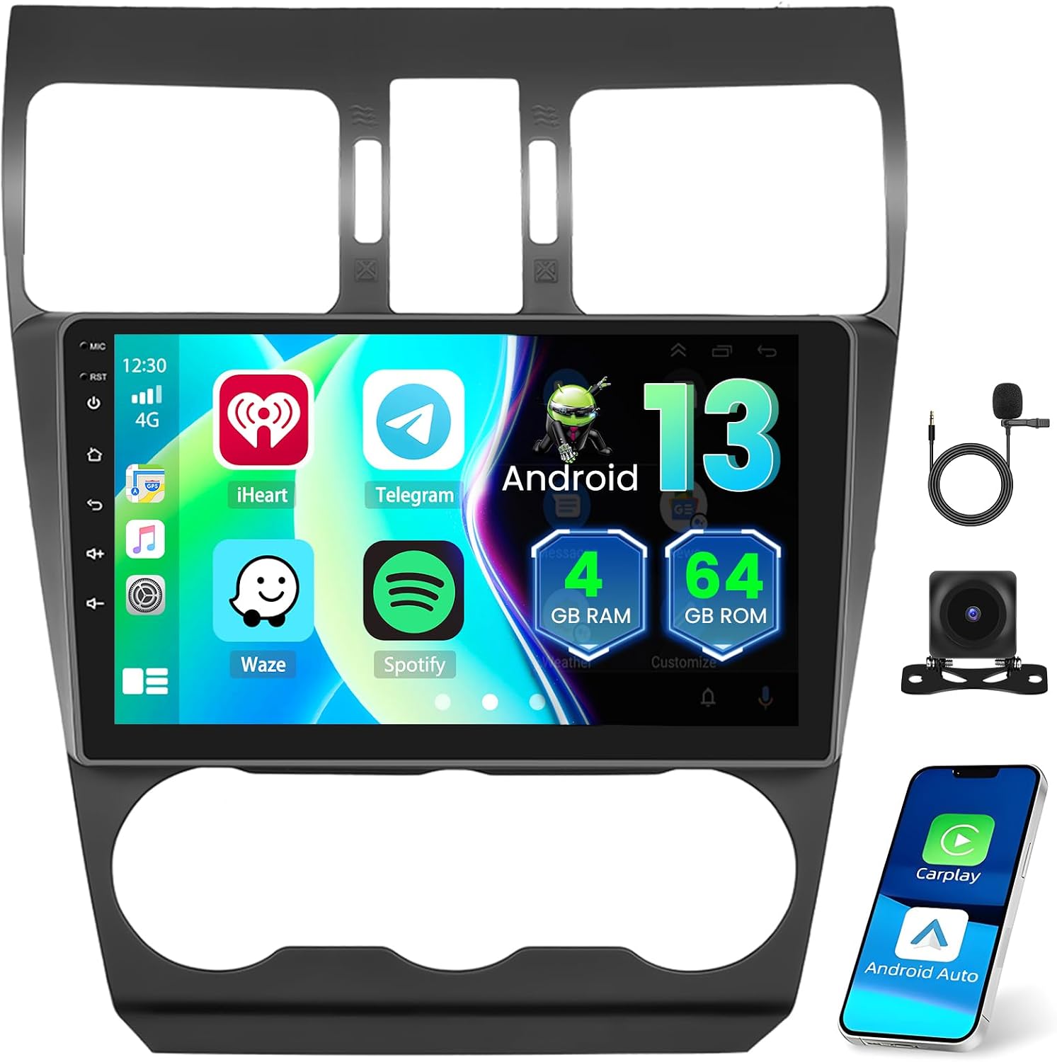 Amazon.com: 4G+64G Hikity Android 13 Stereo Kit for Subaru Forester WRX ...
