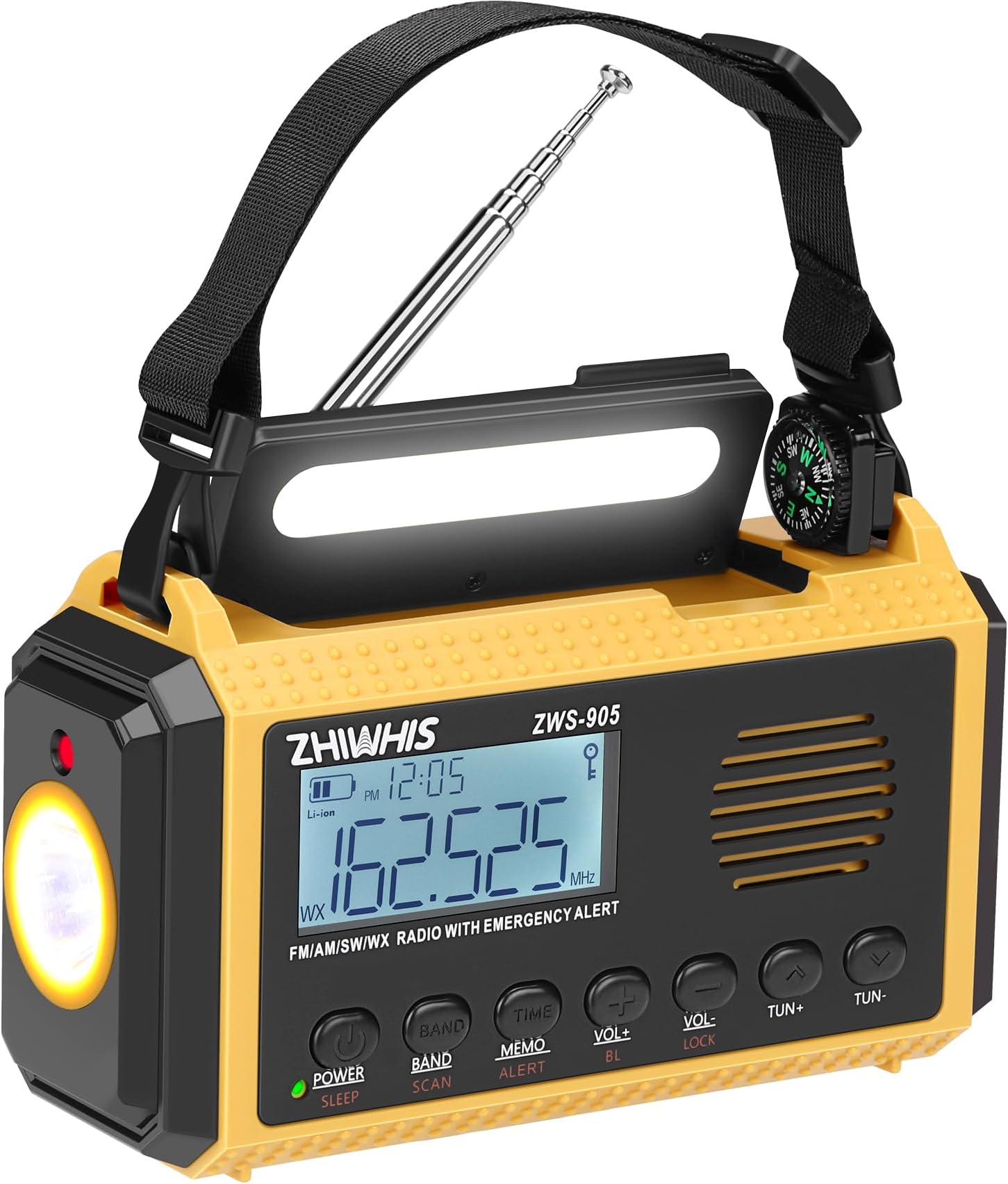 Amazon.com: ZHIWHIS Emergency Radio with Auto NOAA Alerts, 10000mAh AM ...