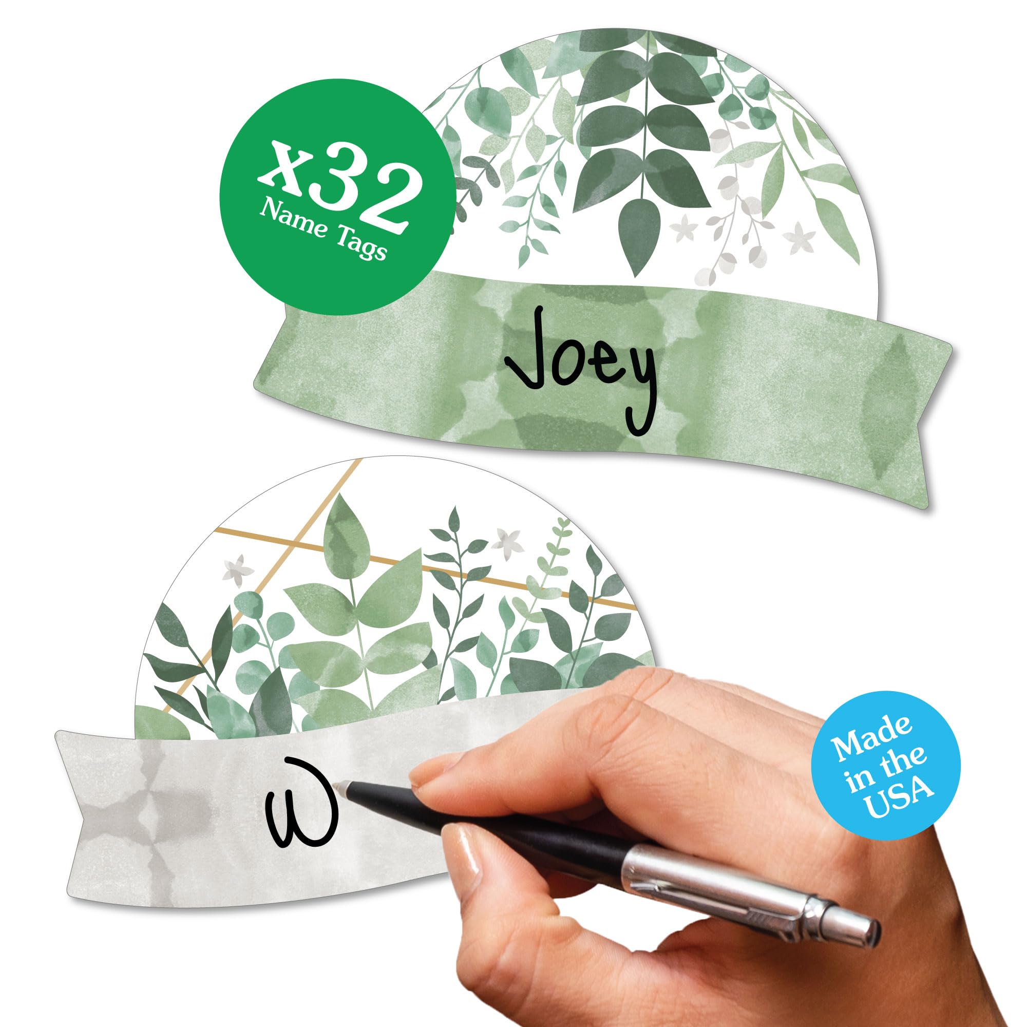 Amazon.com: Big Dot of Happiness Eucalyptus Greenery - DIY Blank Paper ...