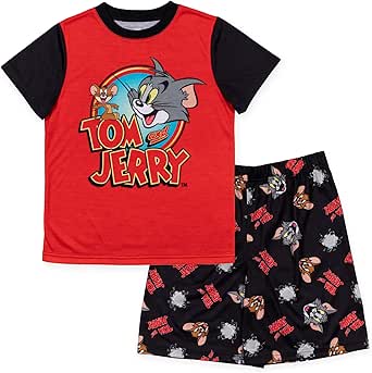 Amazon.com: Tom and Jerry Looney Tunes Big Boys Pajama Shirt and Shorts ...