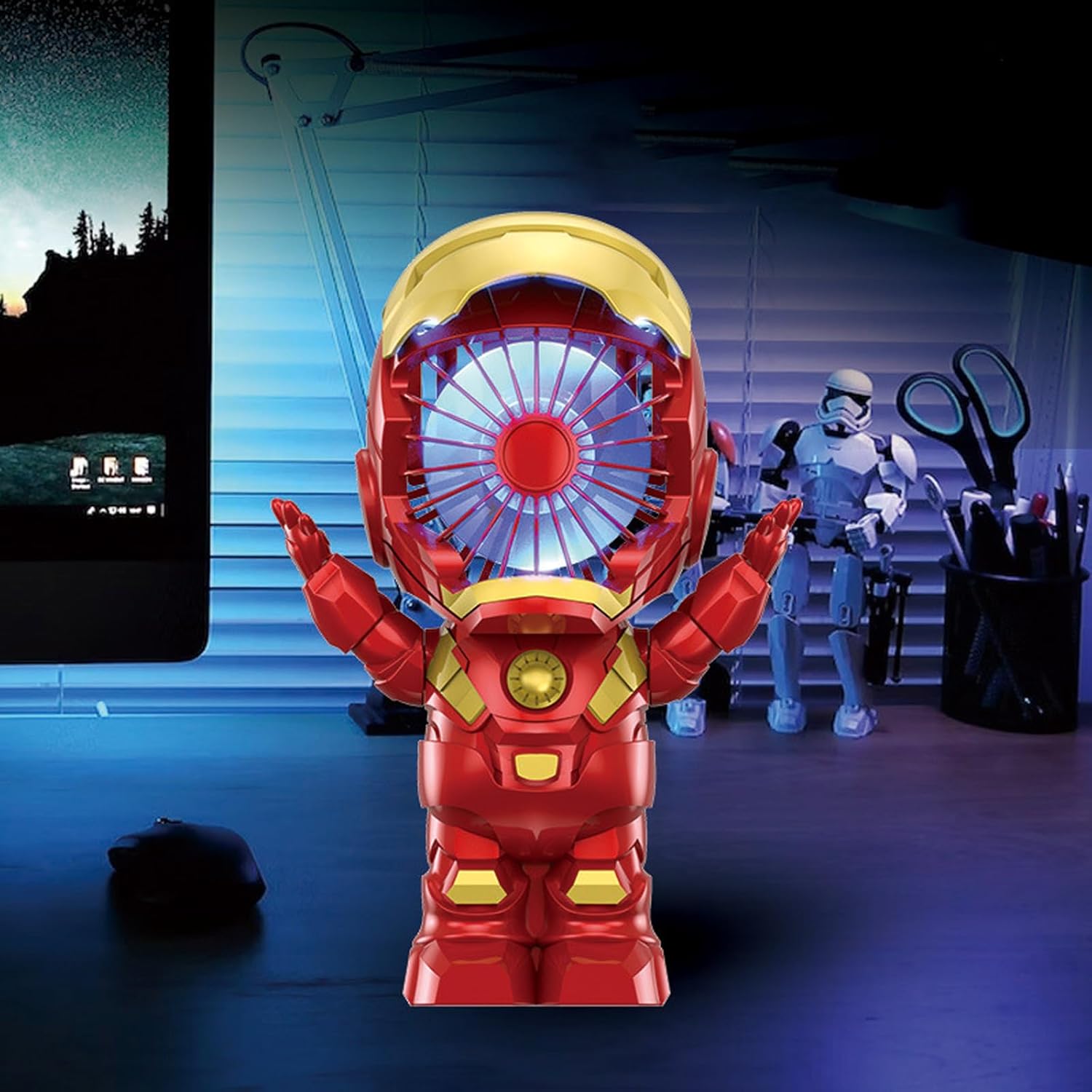 Amazon.com: TSKVT Creative handheld small fan, USB powered, robot small ...