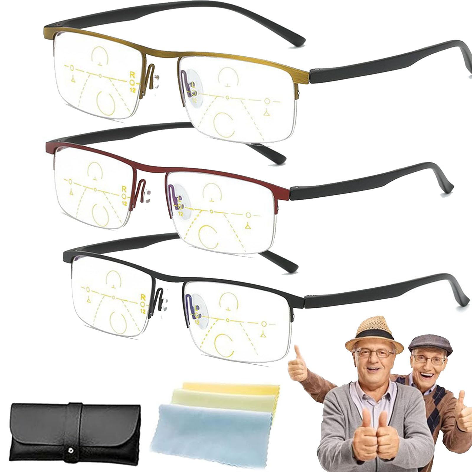 Outfany Intellireaders,Titanium Progressive Far and Near Dual-Use ...