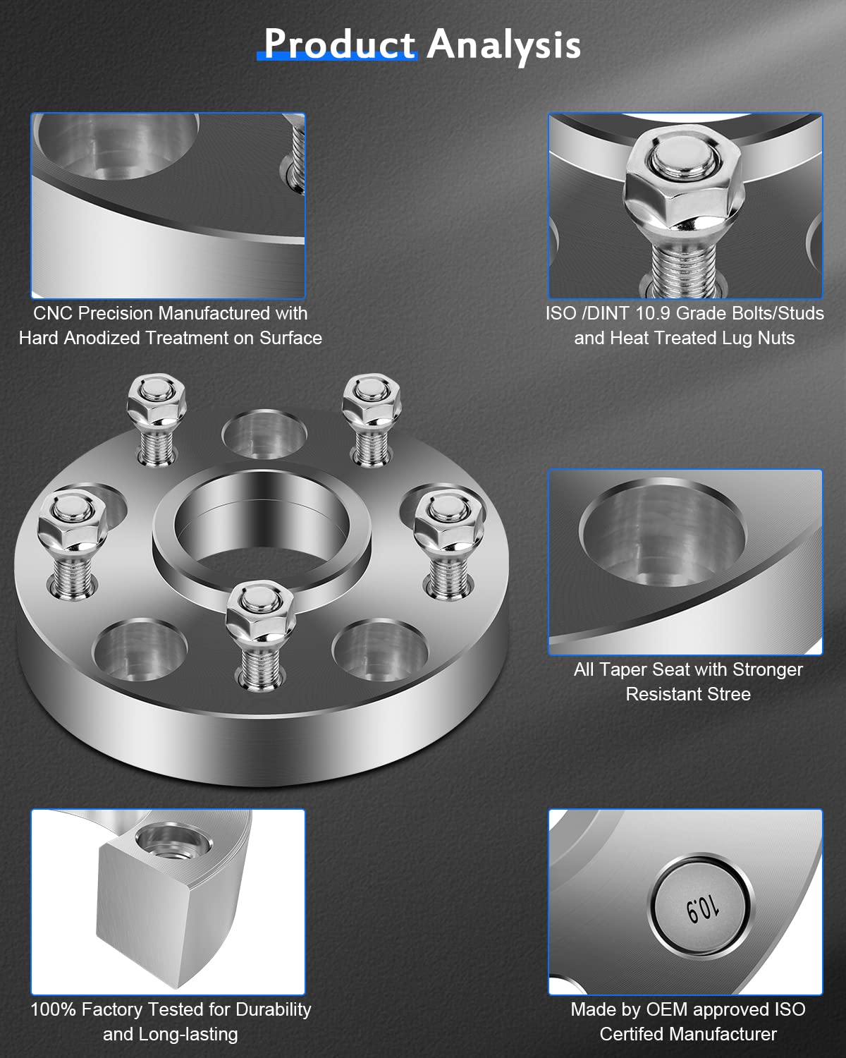 5 Lug Centric Wheel Spacer 5 Lug Hubcentric Wheel Adapter 1" Thick, 5x4 ...