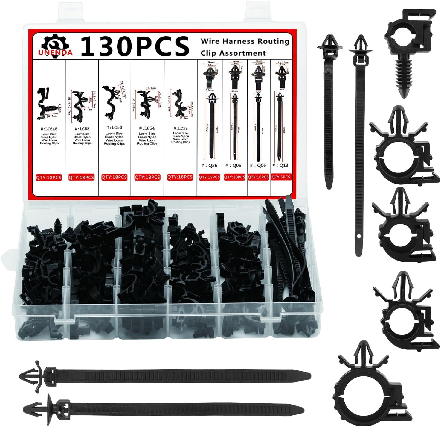 Amazon.com: BELOMI Car Wire Loom Clips, Automotive Push Mount Cable Zip ...