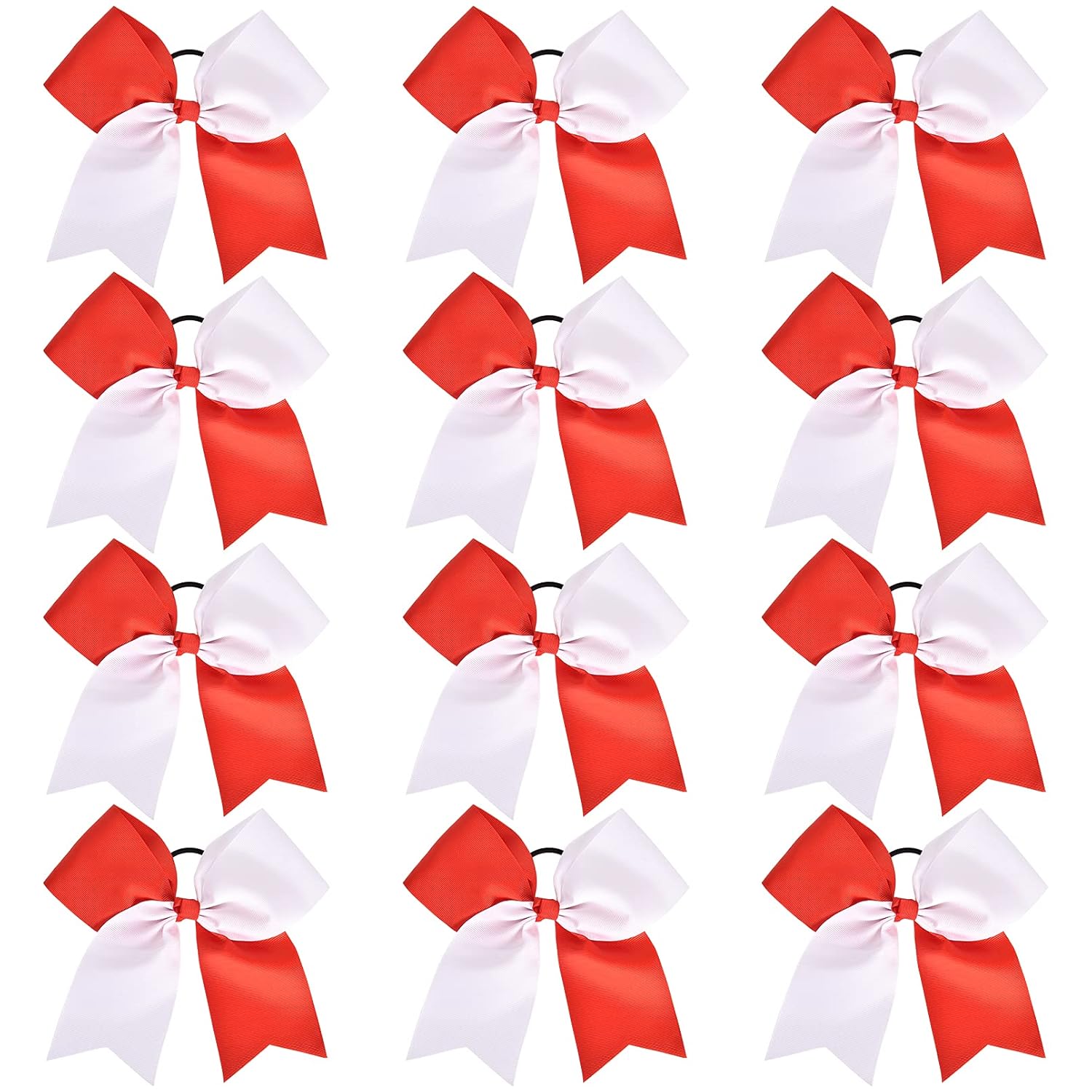 Amazon.com : 12 Pcs Large Cheer Bows 8" Bulk Hair Bow Accessories with ...