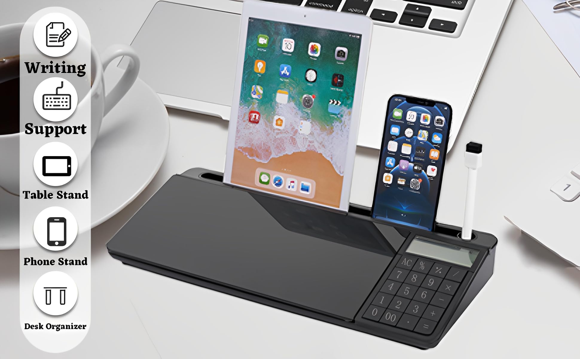 Snapklik.com : Small Desktop Glass Whiteboard Storage, Dry Erase ...