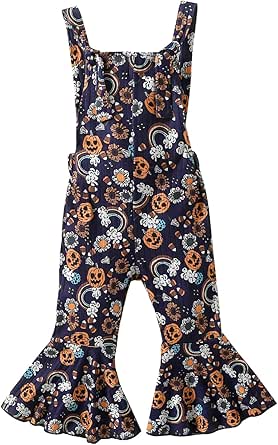 Amazon.com: YOKJZJD Infant Toddler Baby Girl Halloween Outfit Pumpkin Suspender Romper Jumpsuit ...