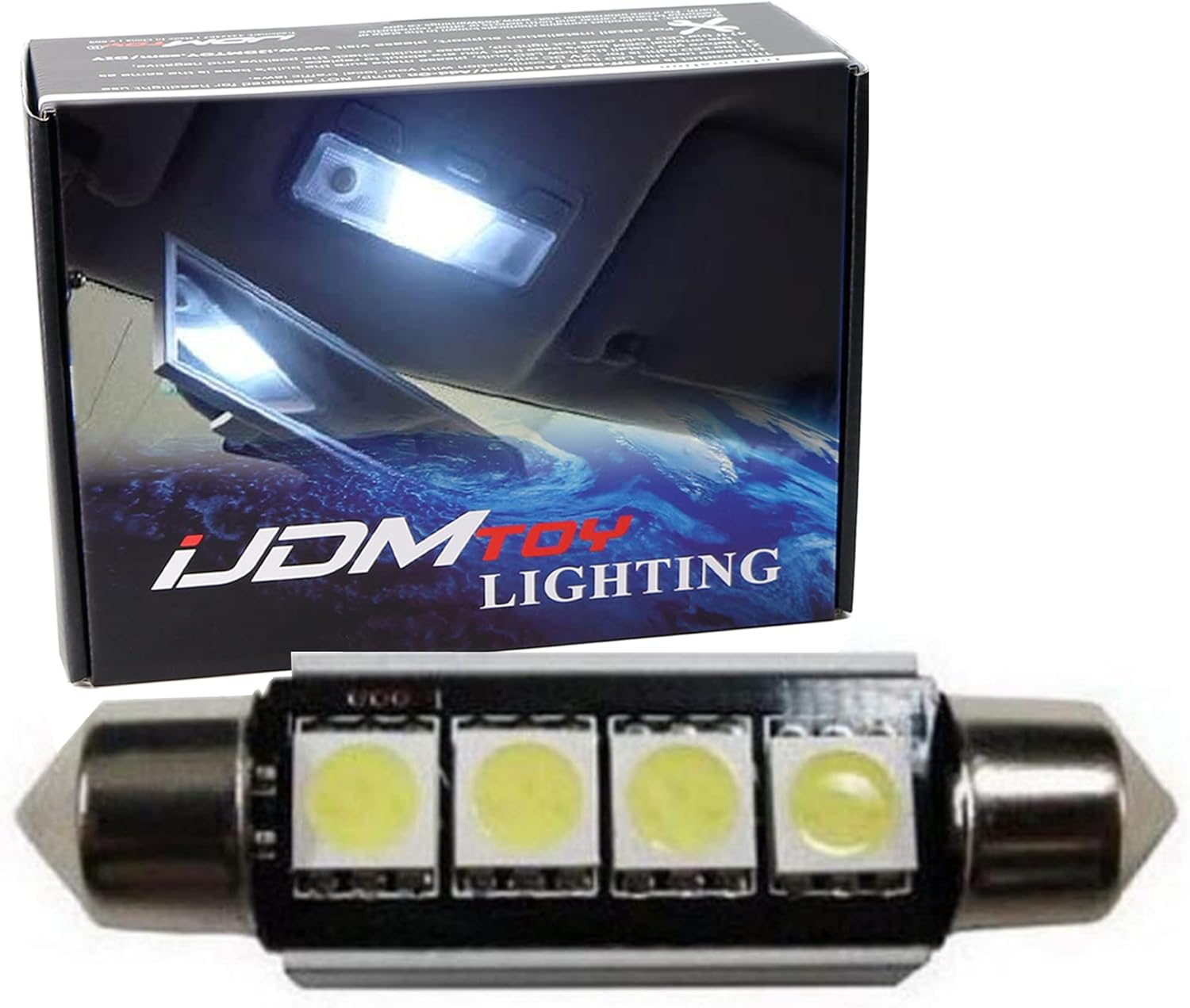 Amazon.com: iJDMTOY 4-SMD Xenon White Error Free 6411 578 LED ...