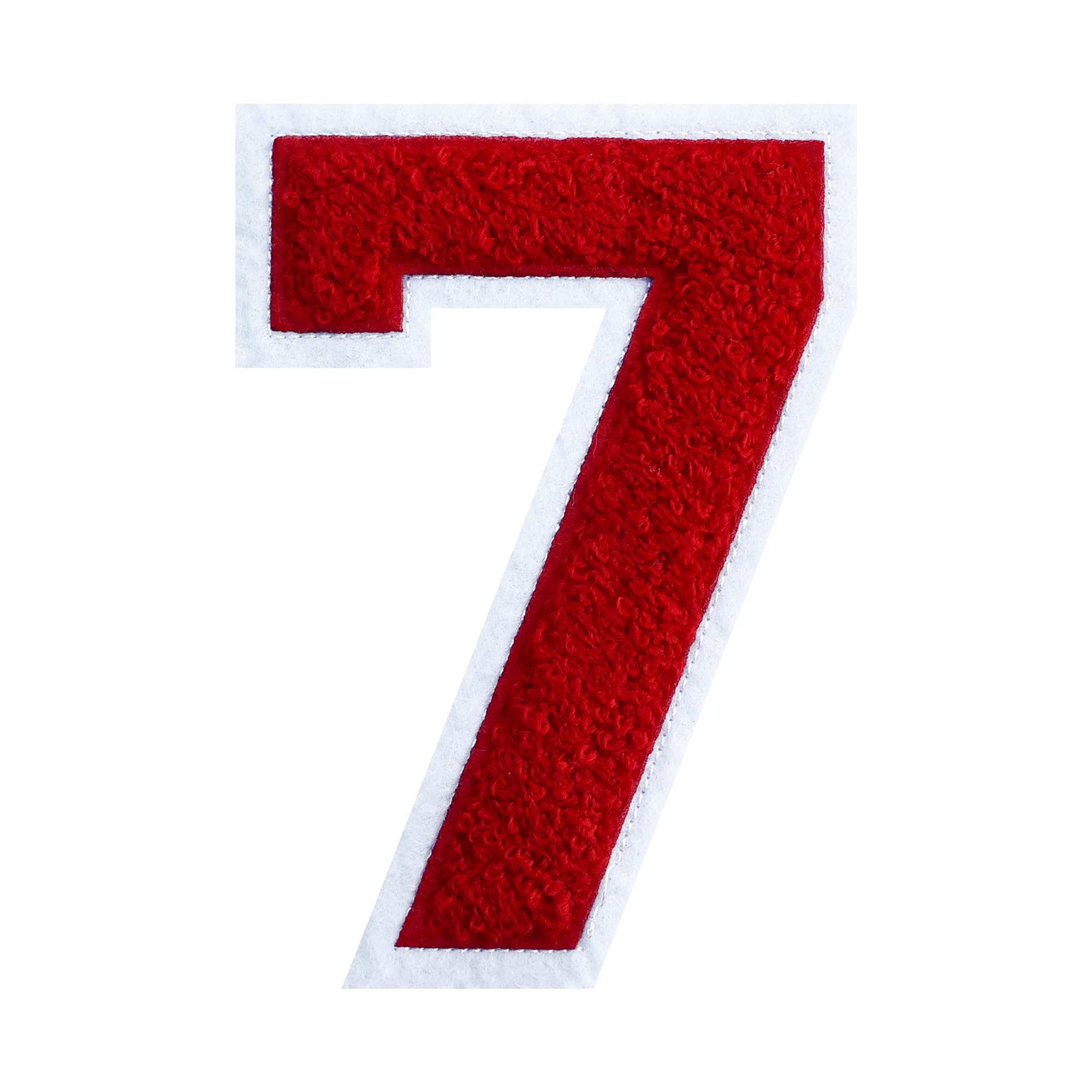 Amazon.com: 4-1/2" Iron on Number Patches Red Chenille Number Patch ...