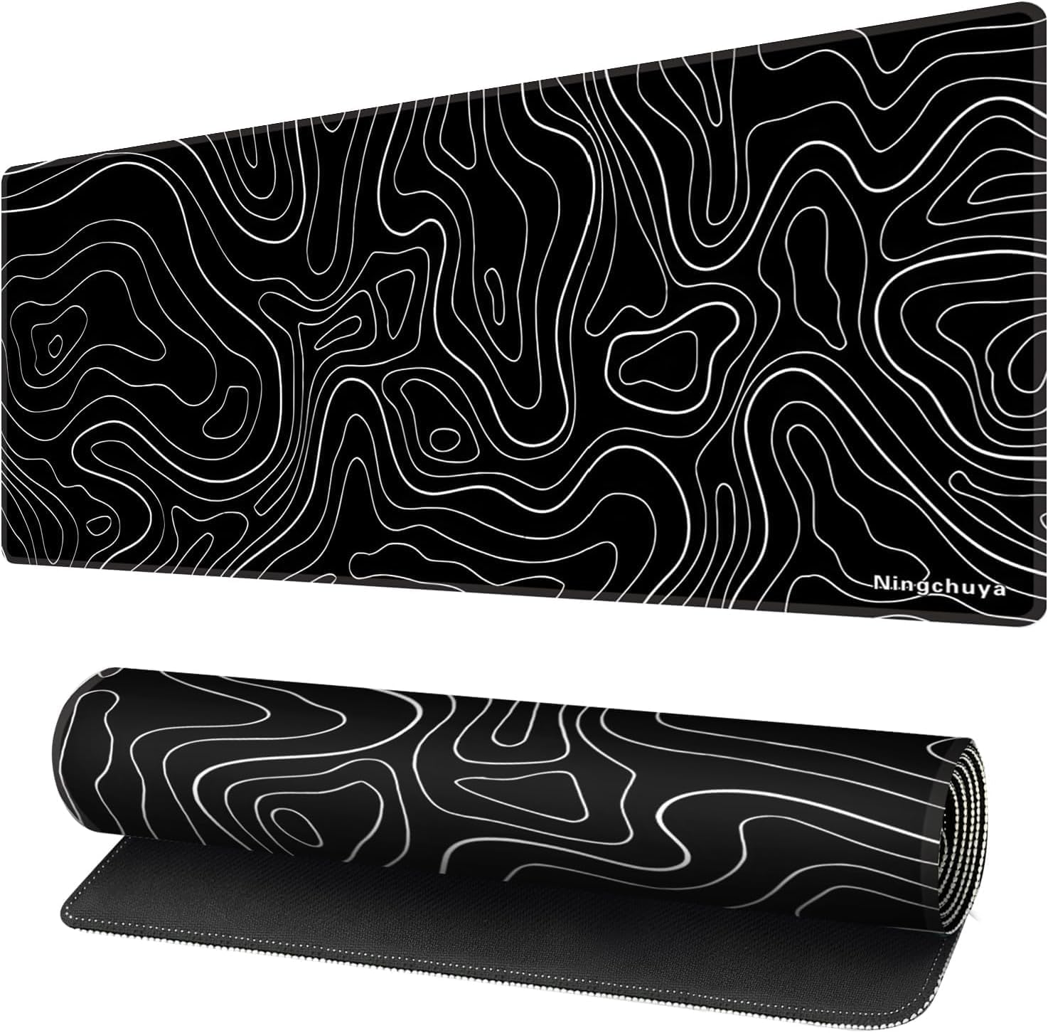 Gaming TOPO Keyboard Mouse Pad, Long Mouse Mat with Anti-Slip Rubber ...
