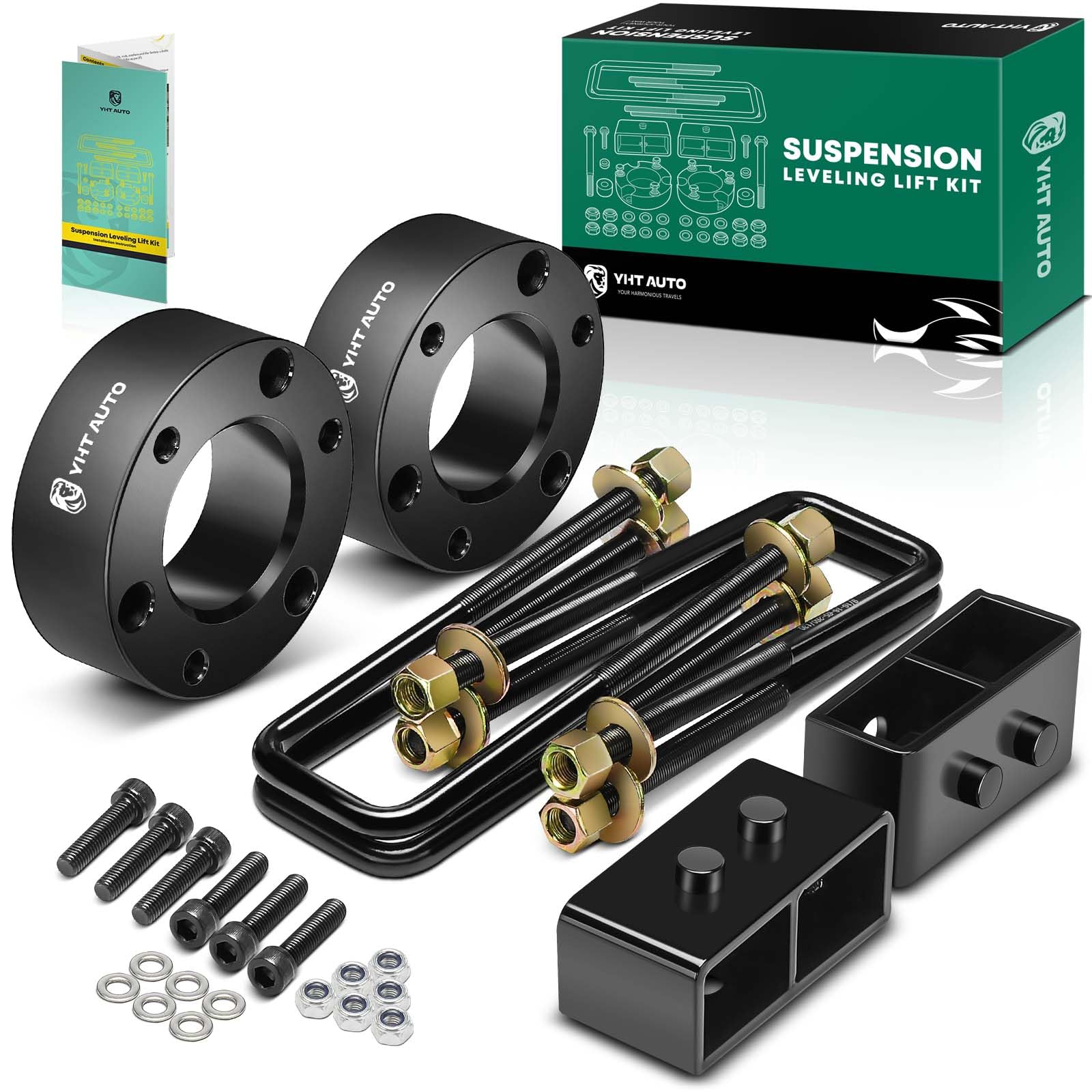 Amazon.com: YHTAUTO 3" Front Strut Spacers & 2" Rear Lift Blocks w ...