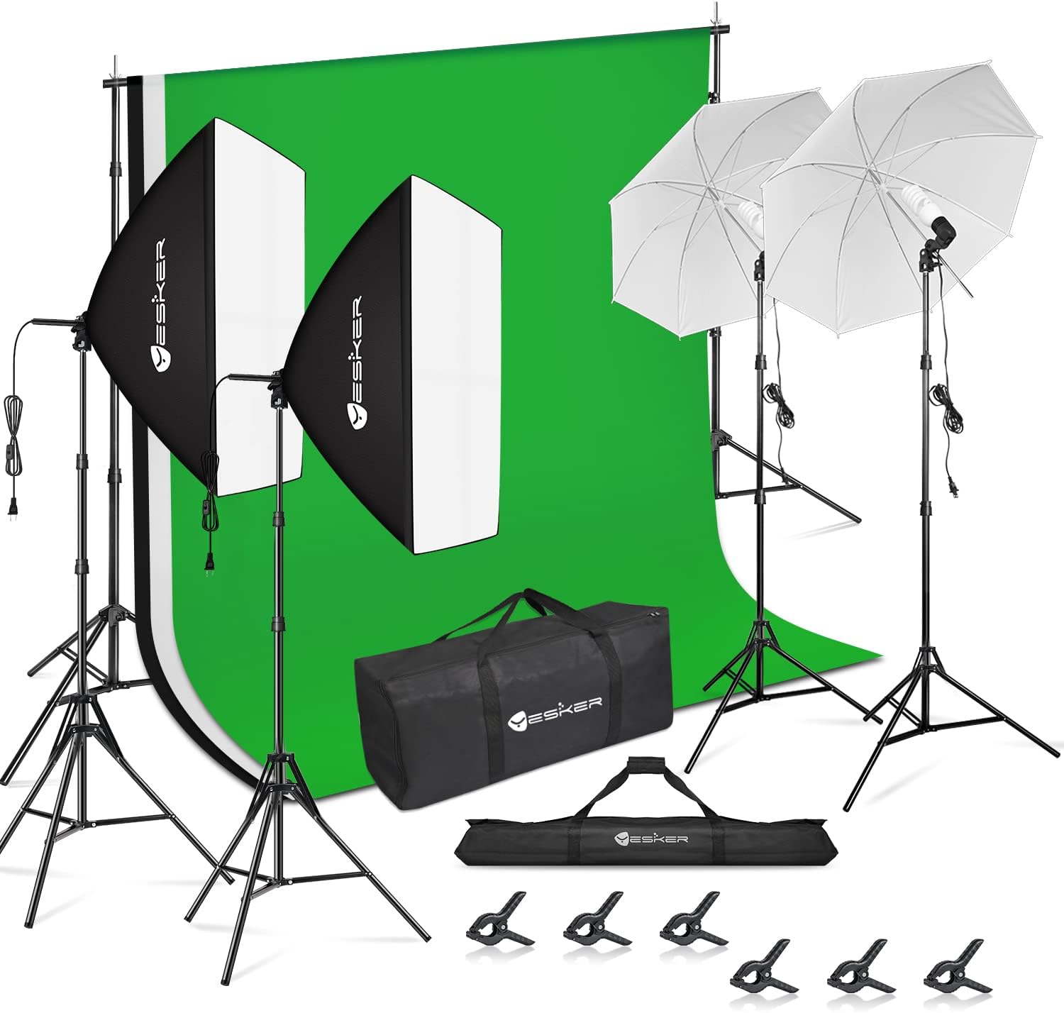 Amazon.com : Yesker Photography Lighting Kit 8.5x10ft backdrop Support ...