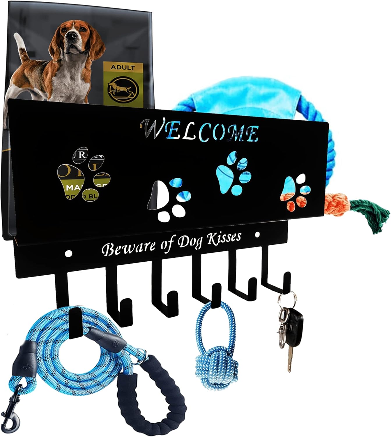 Amazon.com: Dog Leash Holder for Wall, Storage and Mail Organizer, Key ...