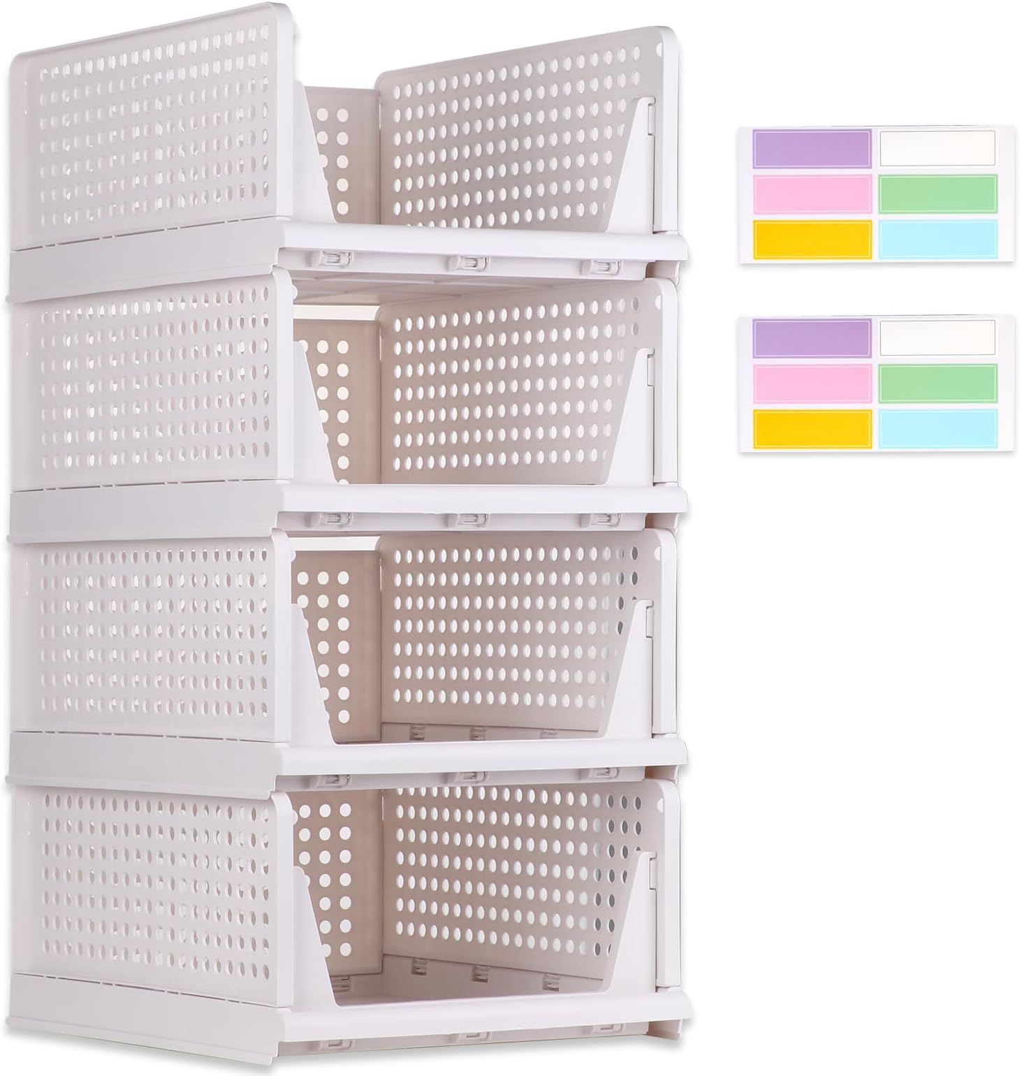 Amazon.com: QPEY Heavy Duty Stackable Closet Organizer,2 Pack Foldable ...