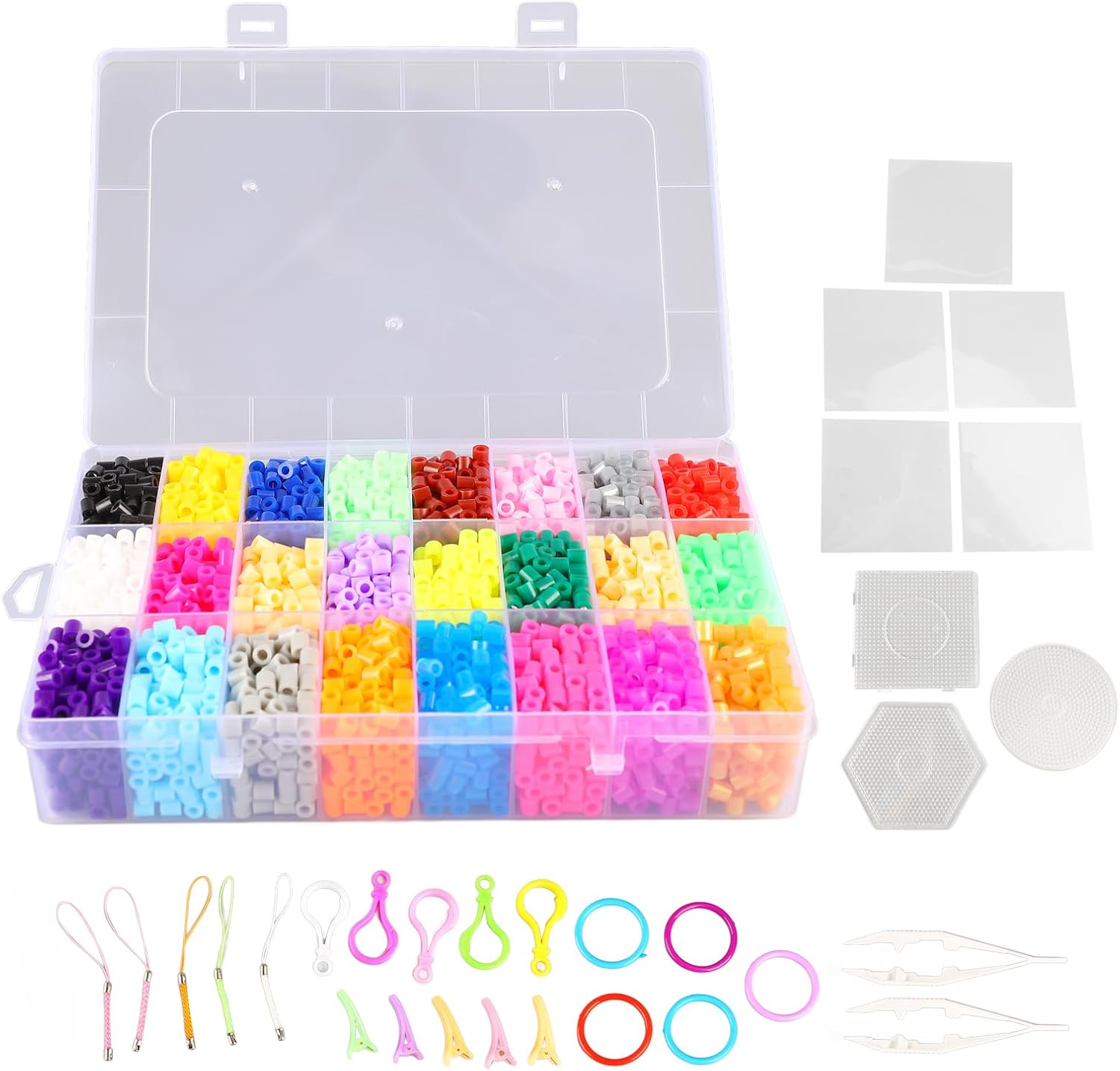 Amazon.com: HappyFit 24 Color Fuse Beads Set Creative Crafting Kit ...