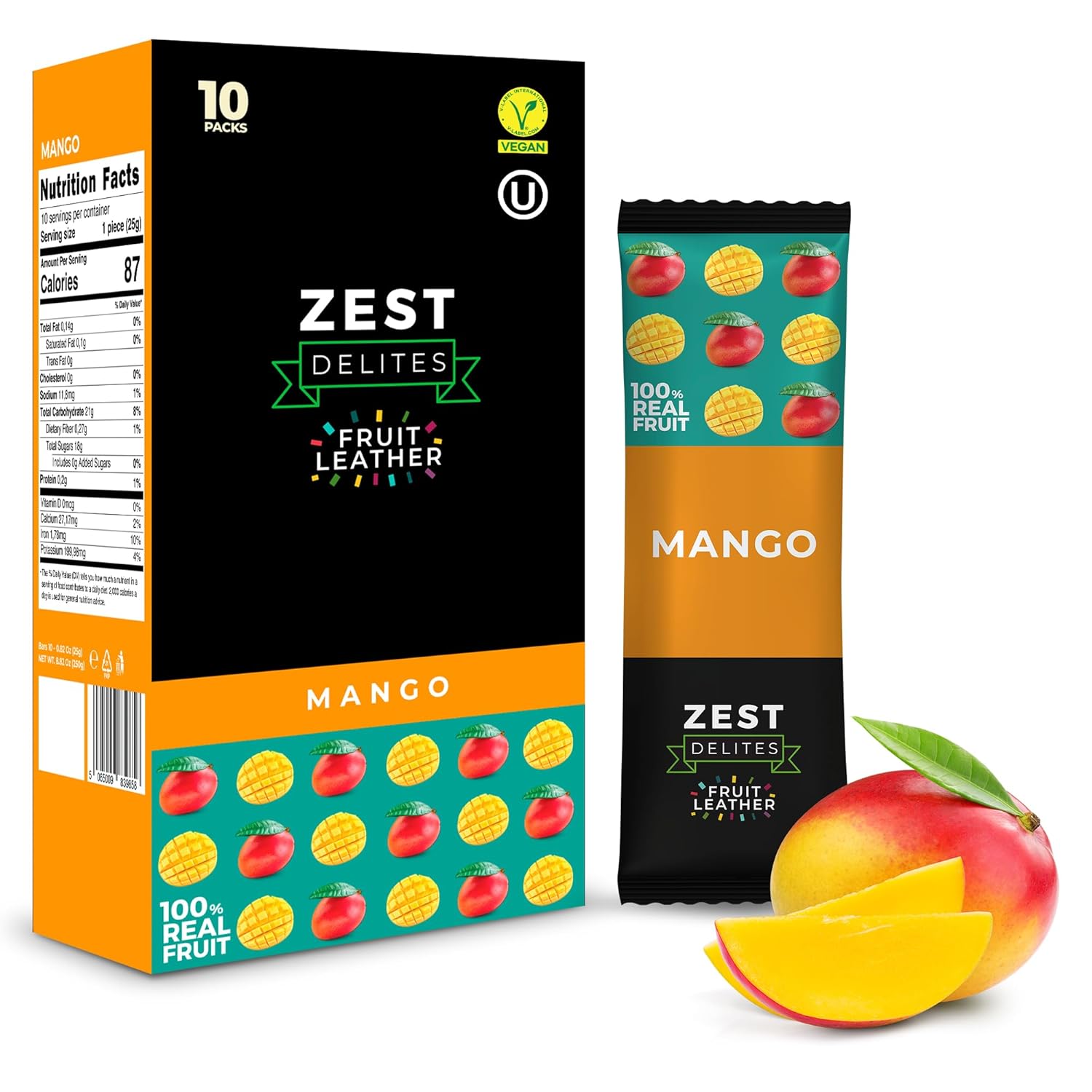 Amazon.com: Fruit Snacks by Zest Delites, Fruit Leather, Dried Mango ...