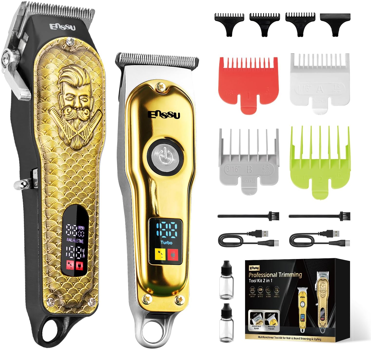 Amazon.com: ENSSU Professional Hair Clippers for Men, Cordless Barber ...