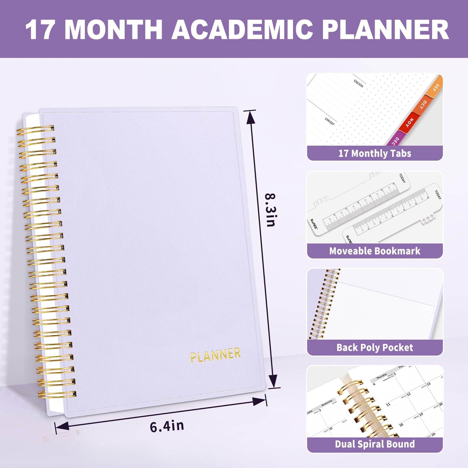 Snapklik.com : SUNEE Academic Planner 2024-2025 Weekly And Monthly ...