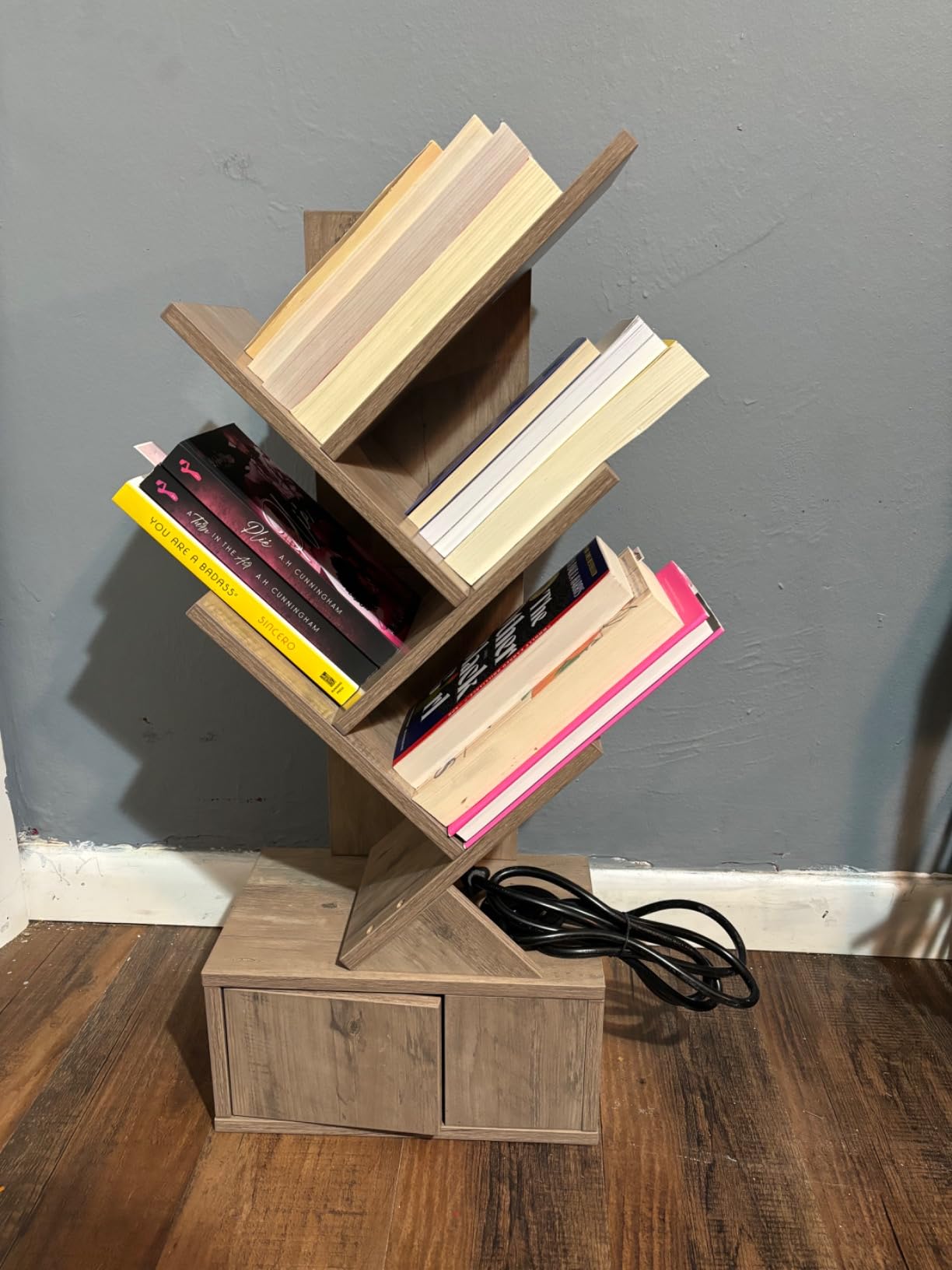 $4/mo - Finance Vagusicc Tree Bookshelf - 5 Shelf Retro Floor Standing ...