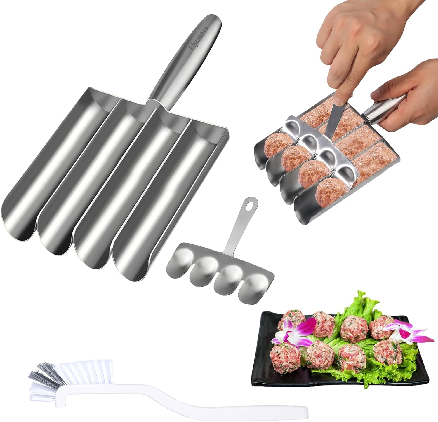 Amazon.com: Meatball Maker. The Elyssnova 2024 New 4-in-1 Meatball ...
