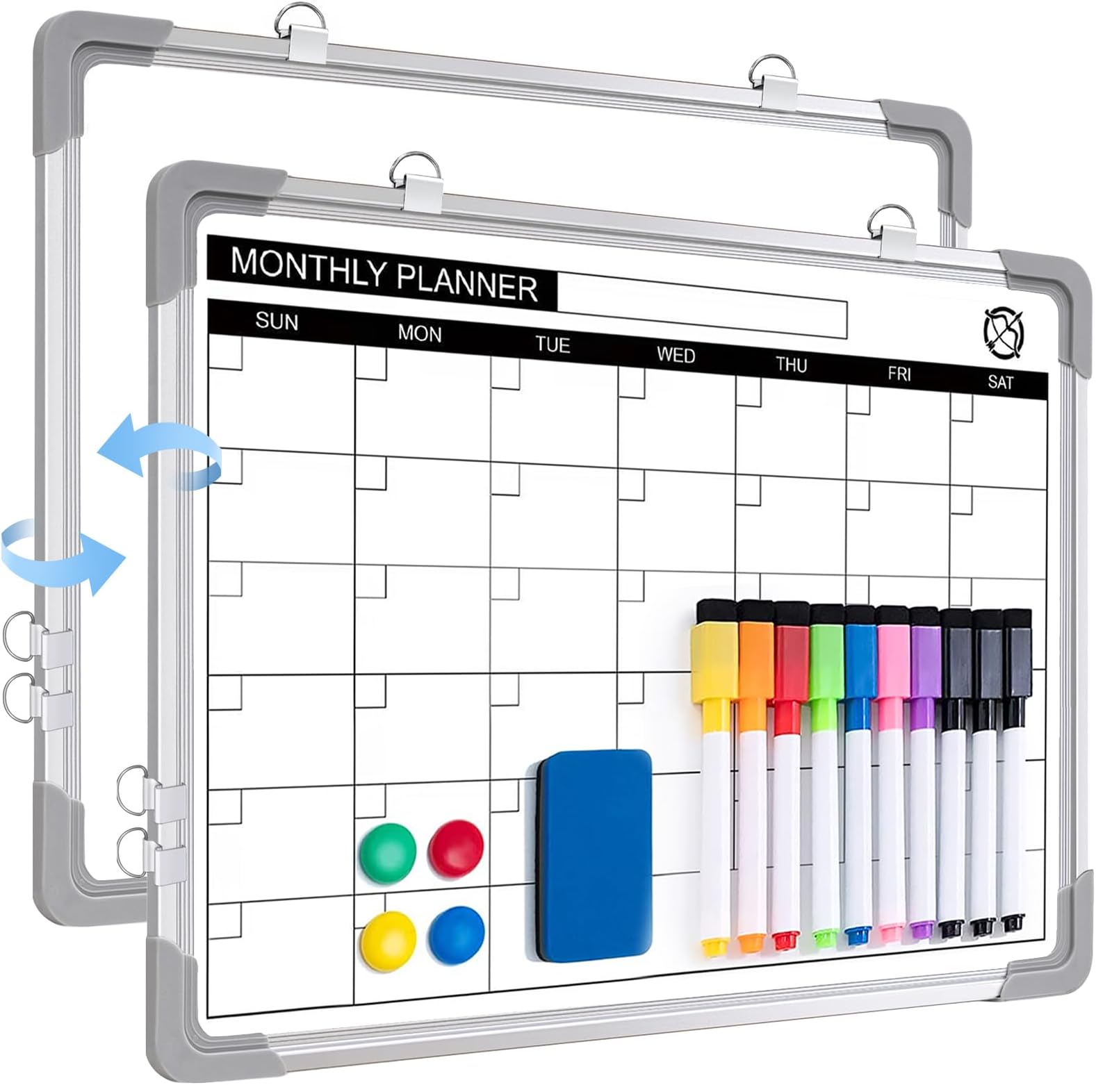 ewtshop® Monatsplaner 40x30 cm mit 4 Stiften, magnetisches, flexibles ...