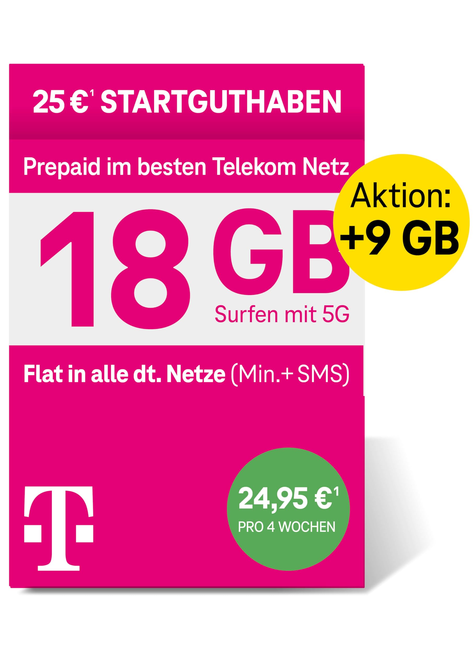 Telekom MagentaMobil Prepaid XL SIM Card without Contract Binding, 5G ...