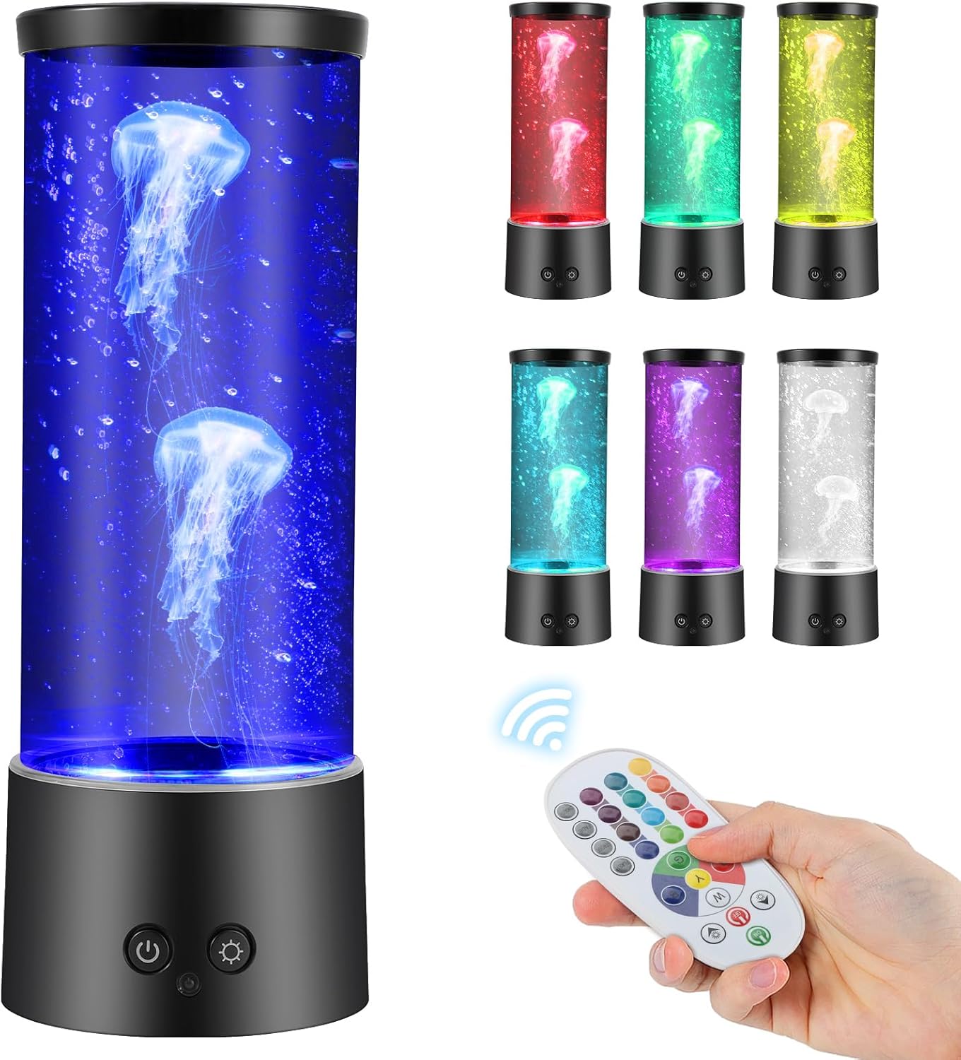 Lava Lamp,Jellyfish Lamp with 17 Colour Changing,Rechargeable Lava ...