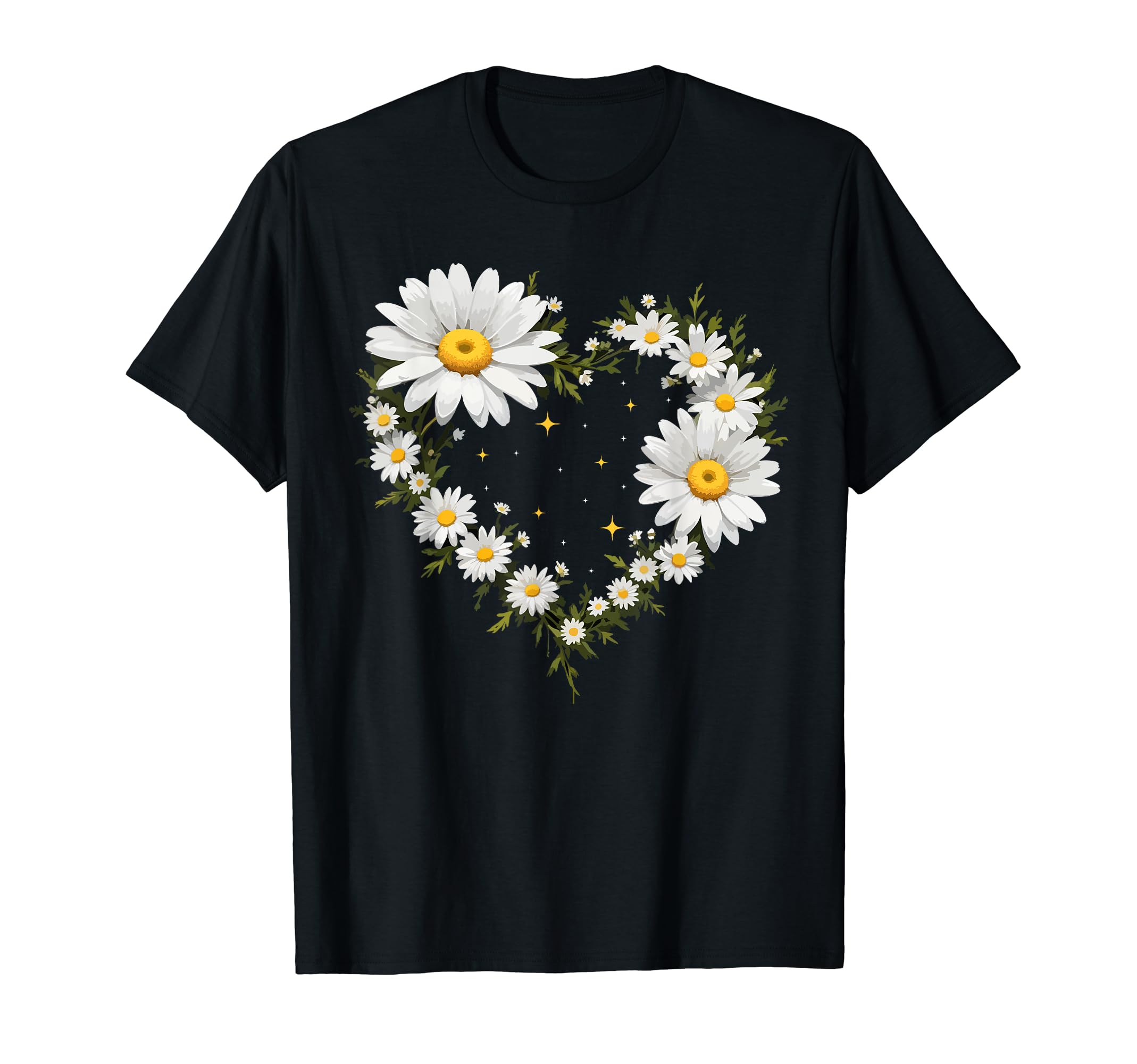 Amazon.com: Heart With Daisy Flowers, Daisies With Heart Outline T ...